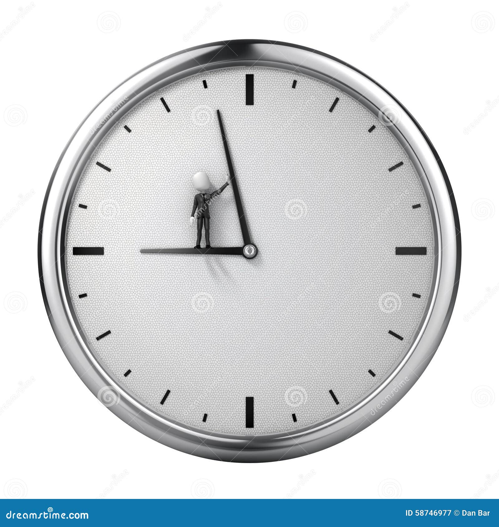 3d Man Businessman and Clock Stock Illustration - Illustration of ...