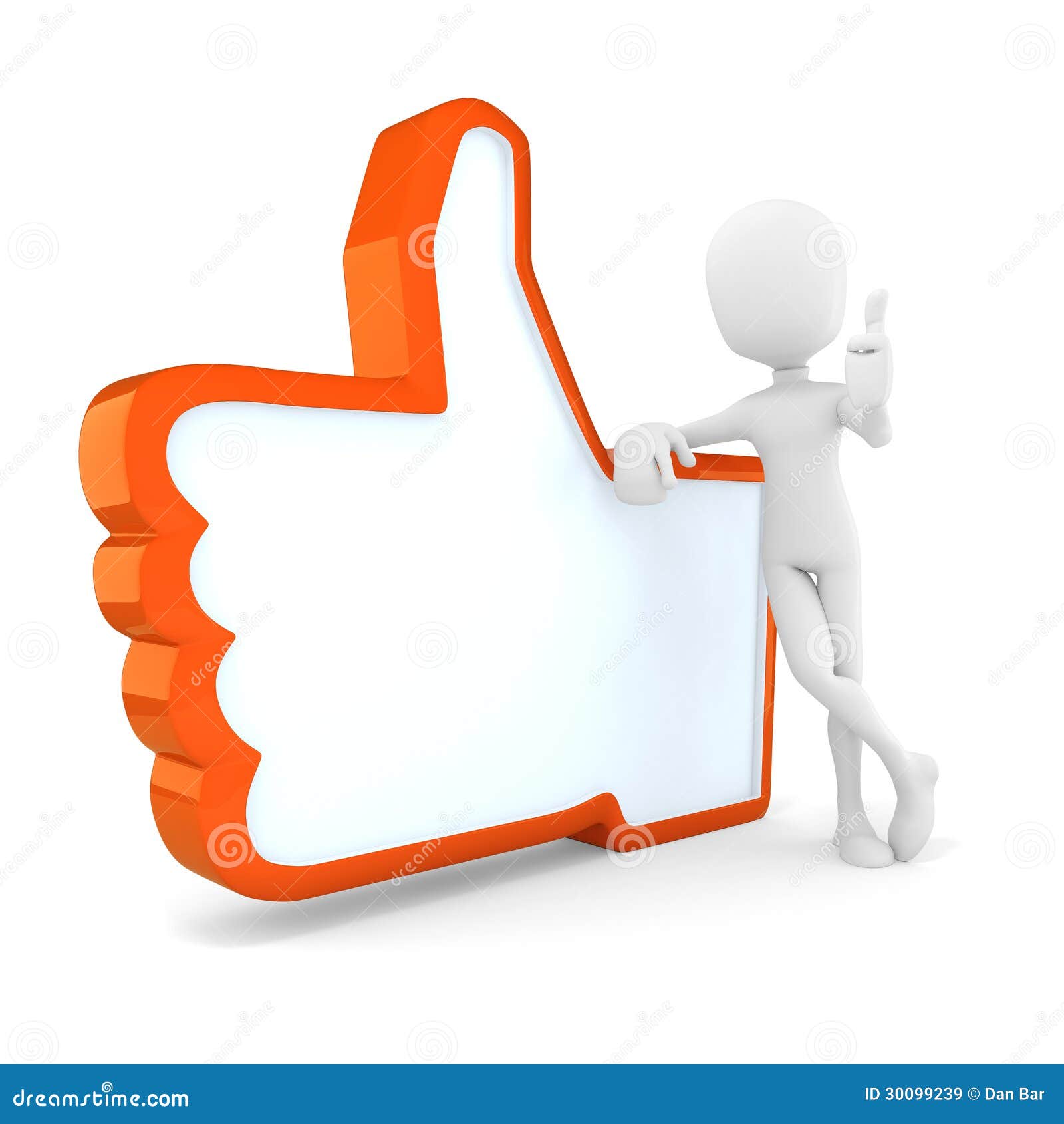3d Man Businessman and Like Symbol Stock Illustration - Illustration of ...