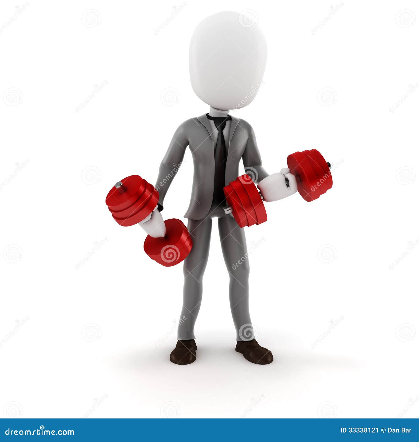 3d Man Businessman Training for Success in Business Stock Illustration ...