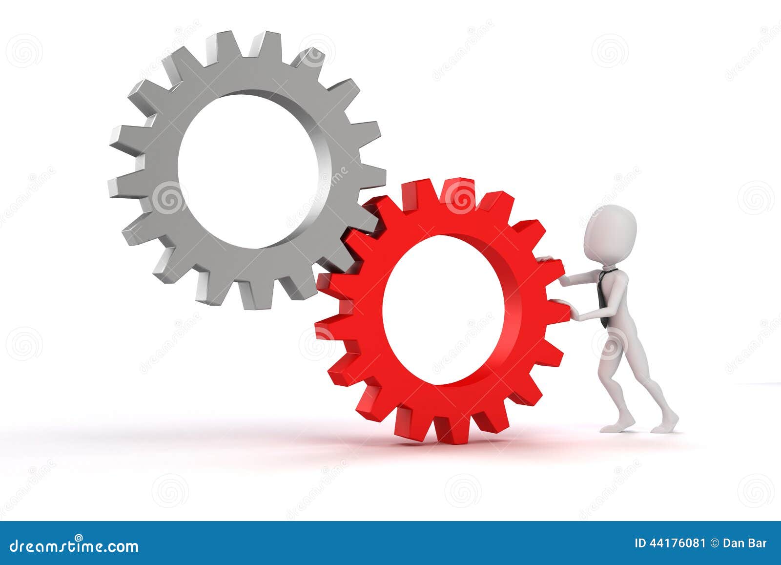 3d Man- Businessmen Pushing Two Gear Wheels Royalty-Free Stock ...