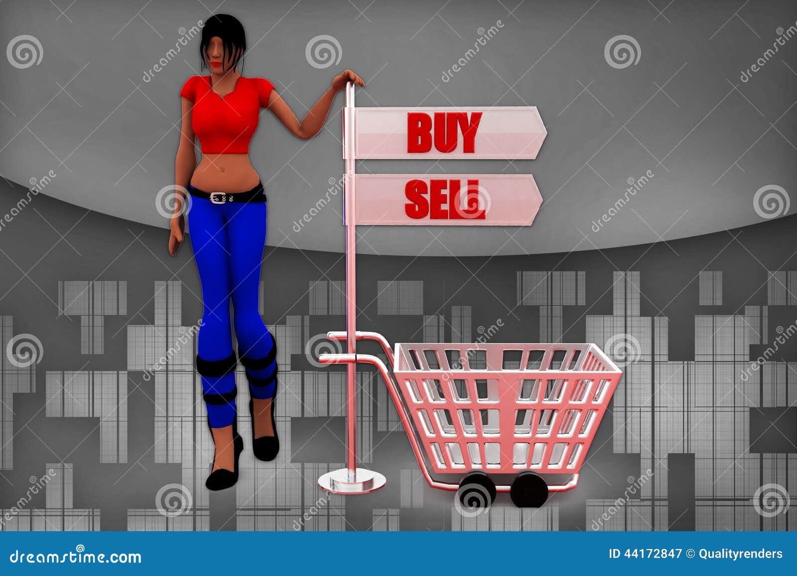 3d Man Buy and Sell Illustration Stock Illustration - Illustration of ...