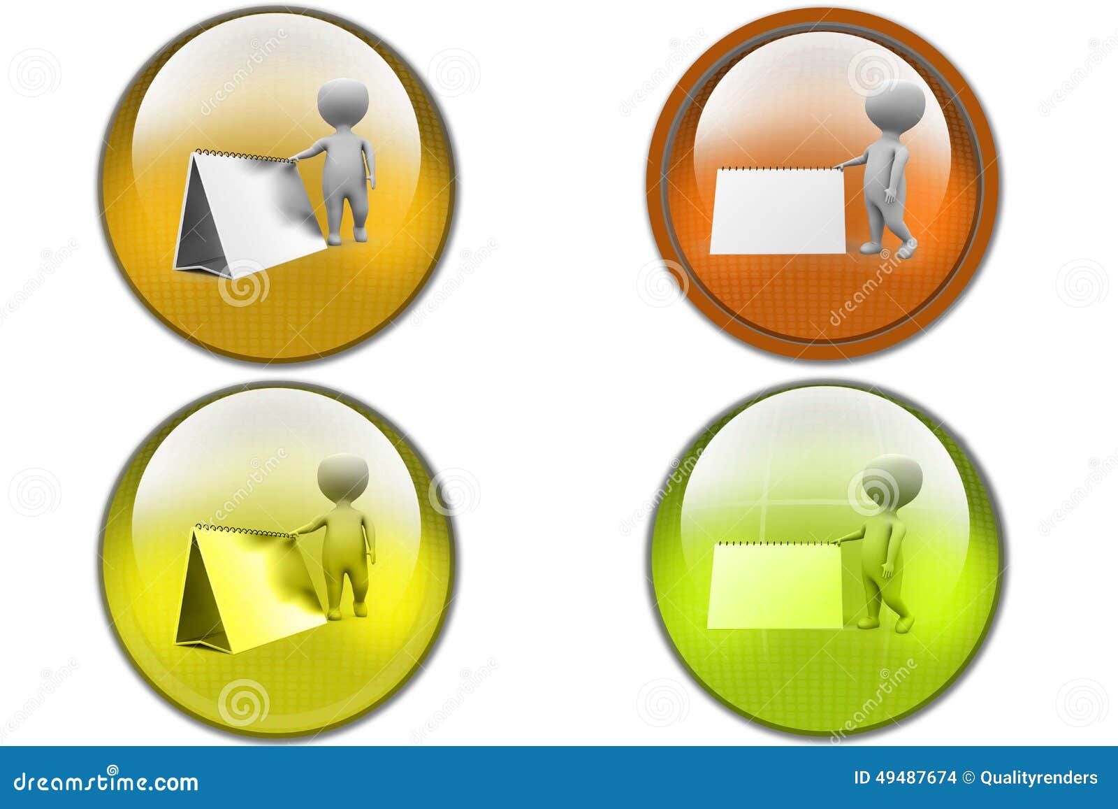 3d man calendar icon stock illustration. Illustration of character ...