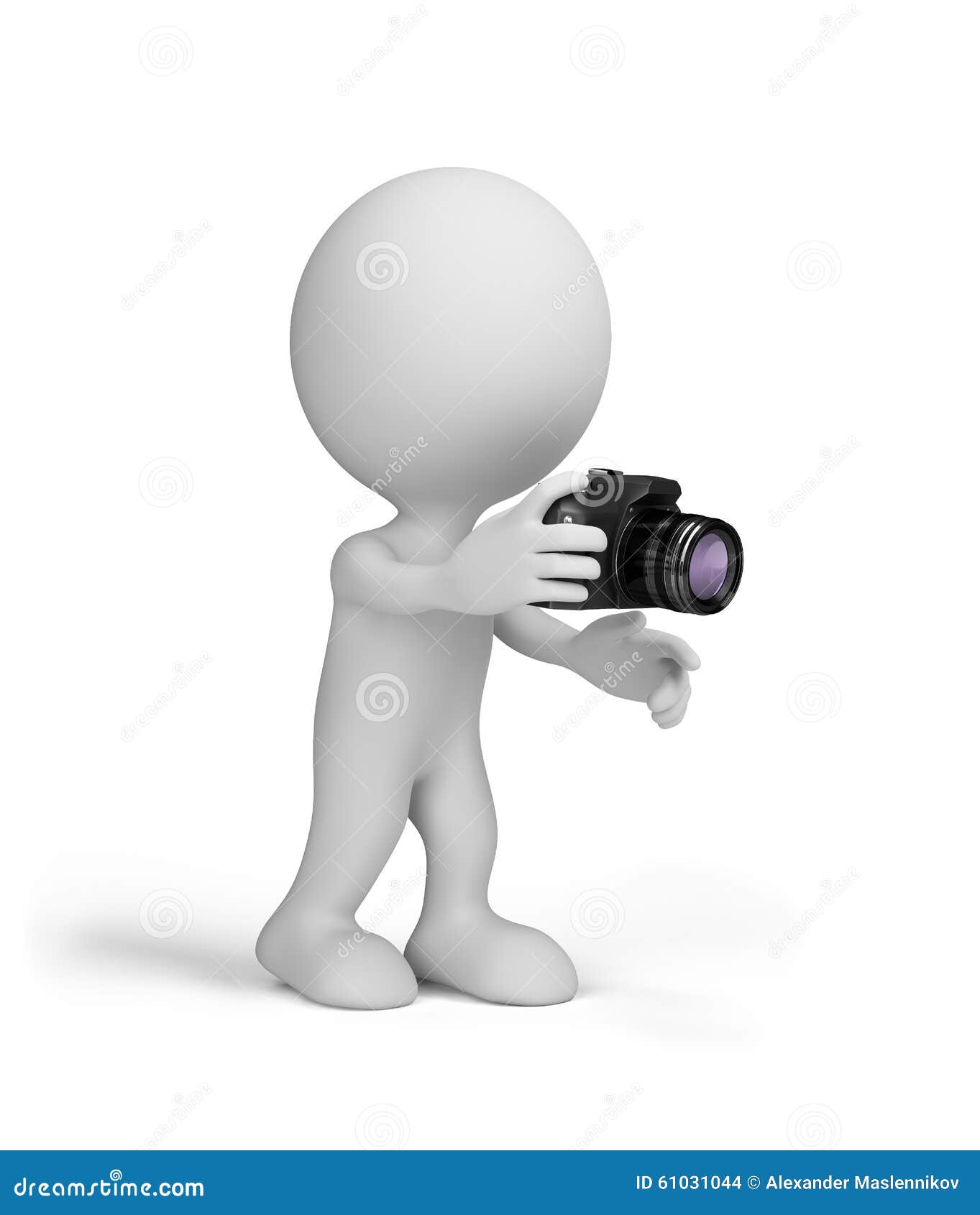 3d man with a camera stock illustration. Illustration of character ...