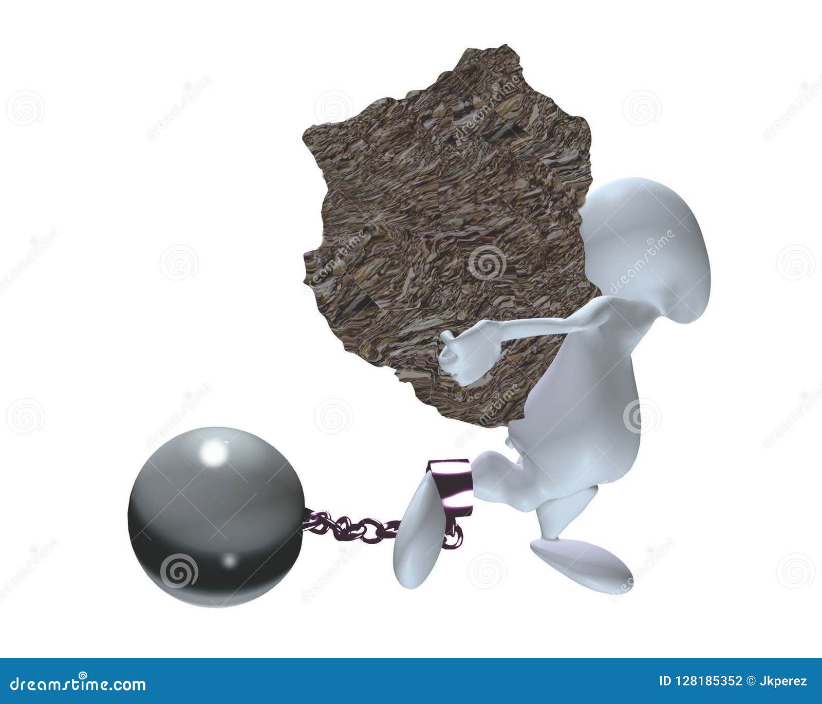 A Man Is Dragging A Load Tied To His Leg Royalty-Free Stock Photo ...