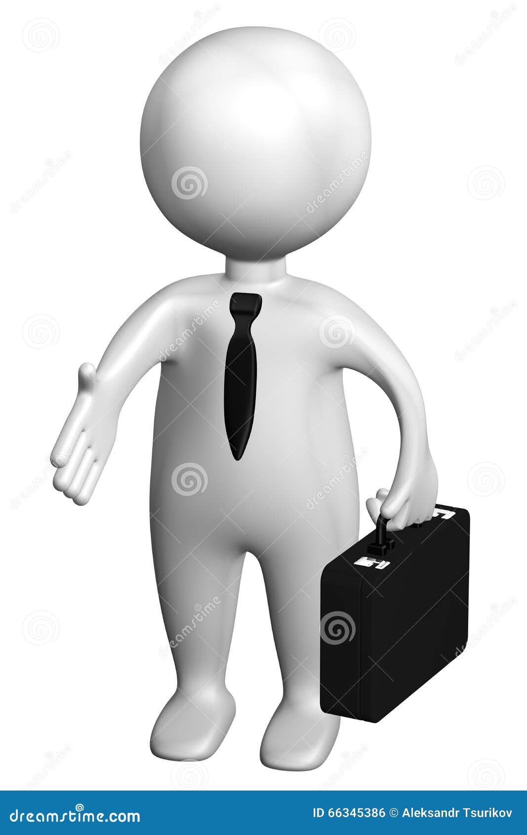 3d Man with Case, on White Background. Stock Illustration ...