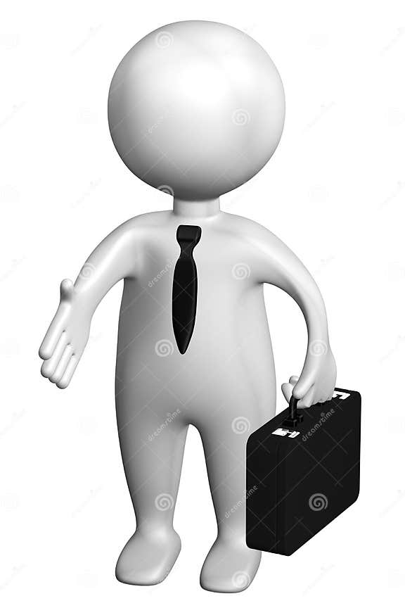 3d Man with Case, on White Background. Stock Illustration ...