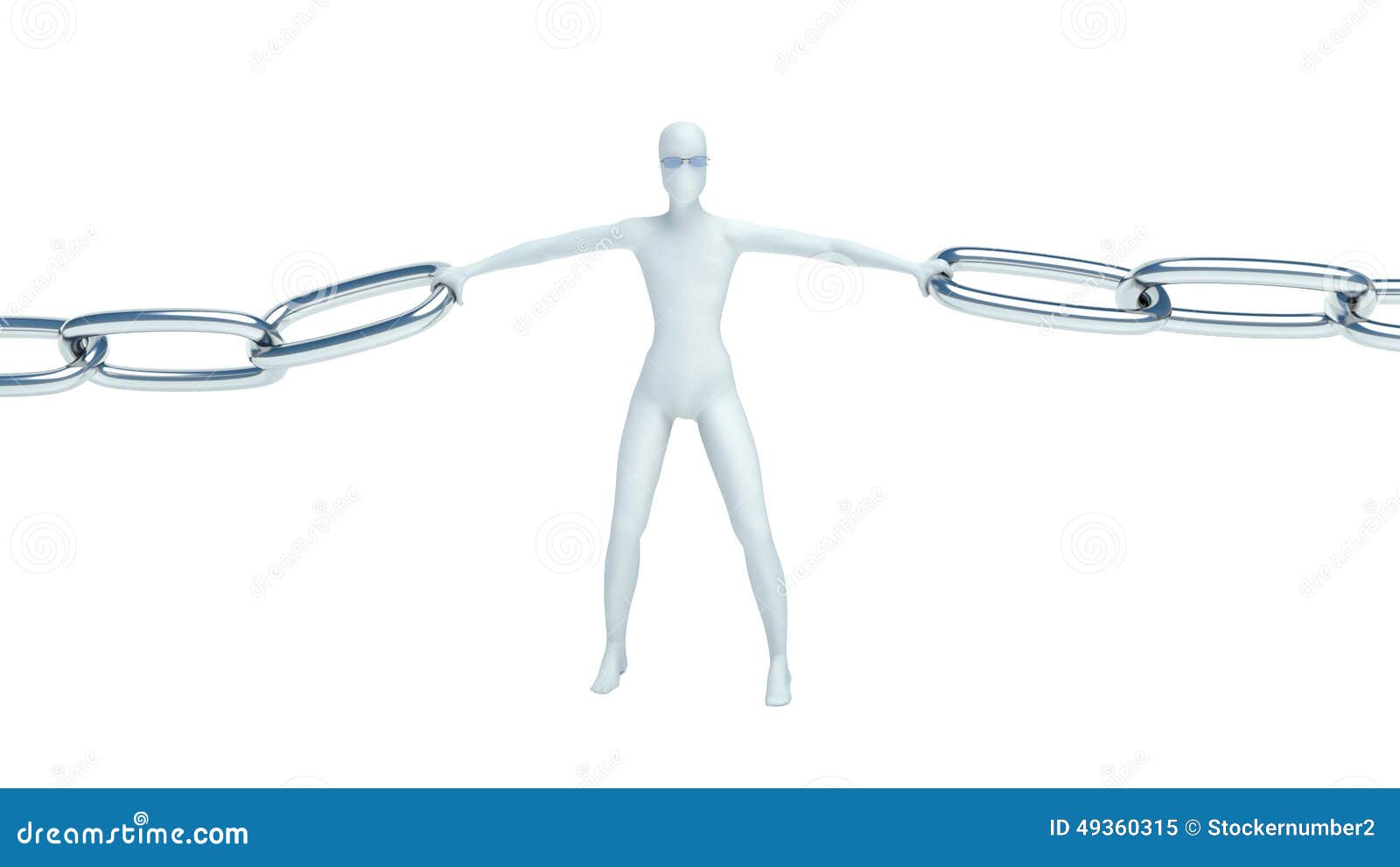 3d man and chain. link stock illustration. Illustration of physical ...