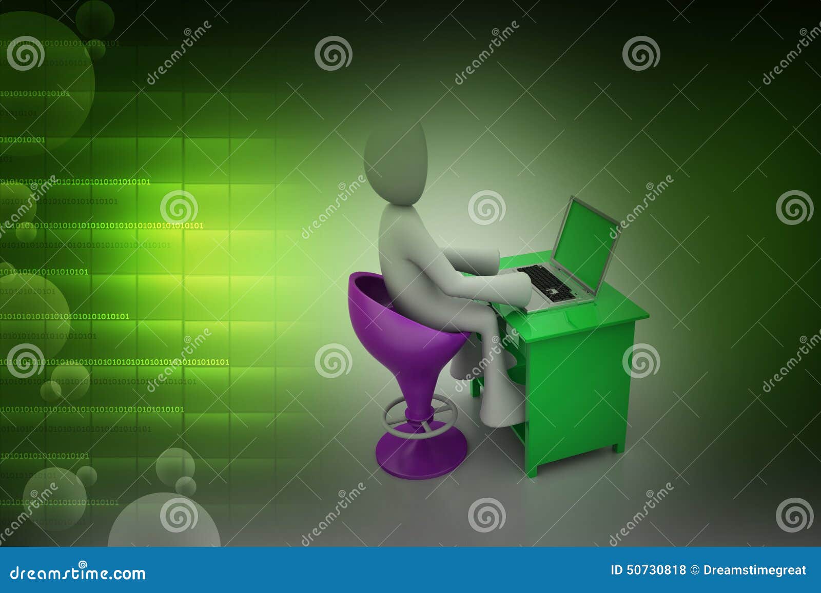 3d man chat with laptop stock illustration. Illustration of discussion ...
