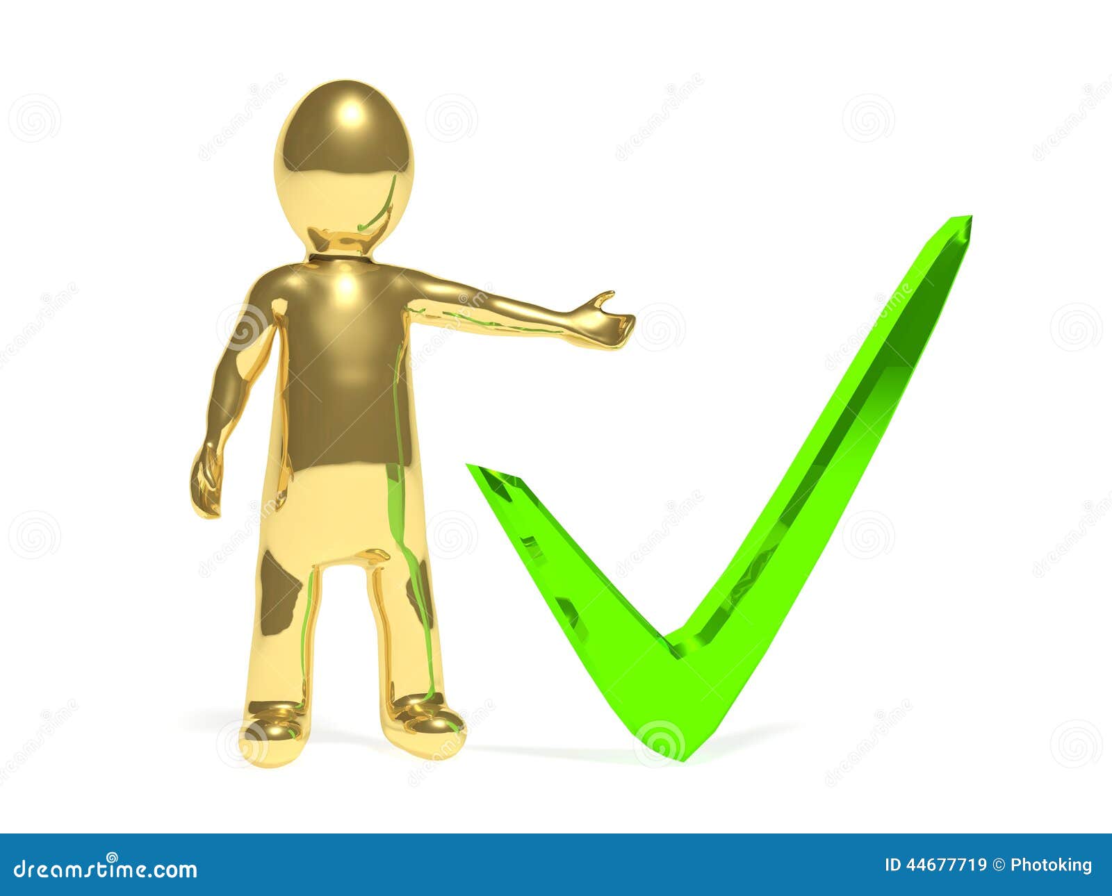 3d man with check mark stock illustration. Illustration of cartoon ...