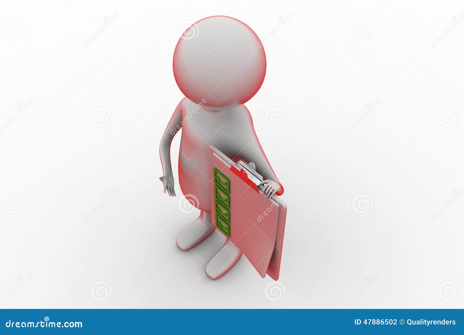 3d man checklist concept stock illustration. Illustration of view ...