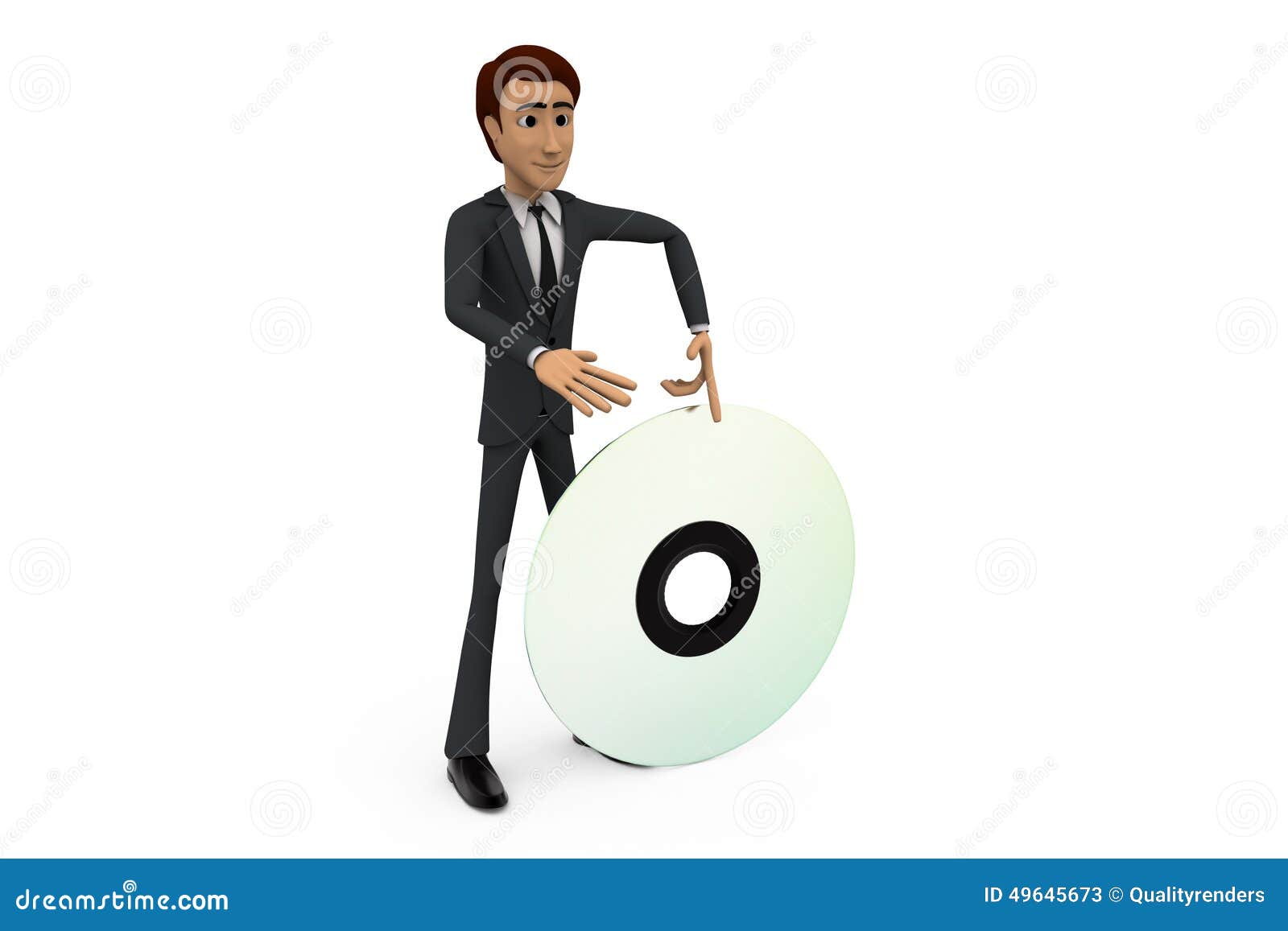 3d man with circle concept stock illustration. Illustration of cartoon ...