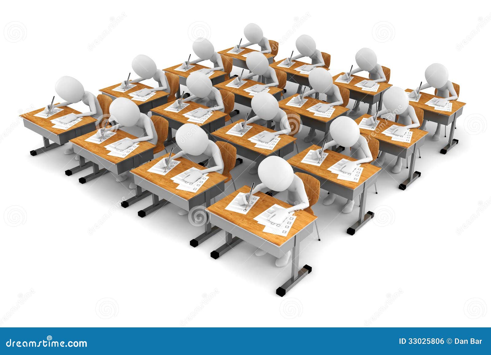 3d Man In Classroom, Exam Test Royalty-Free Stock Image | CartoonDealer ...
