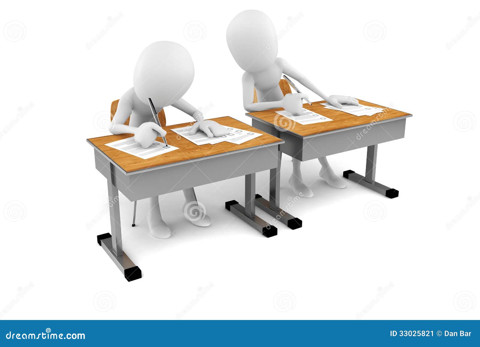 3d Man In Classroom, Exam Test Stock Photo | CartoonDealer.com #33025824