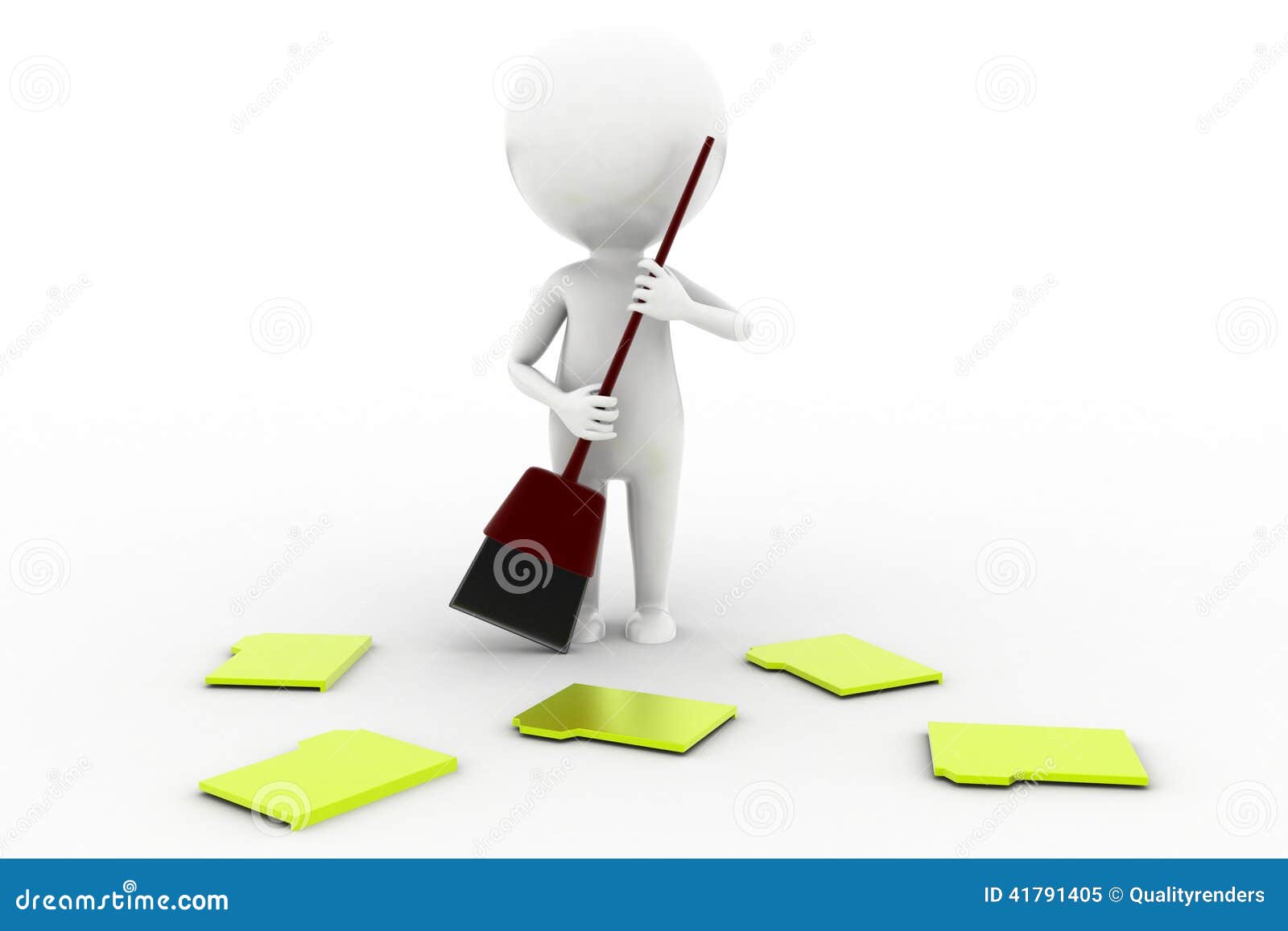 3d man cleaning folders stock illustration. Illustration of memo - 41791405