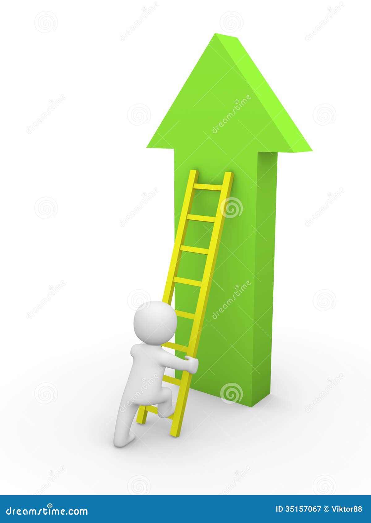 3d Man Climbing On The Arrow Stock Image | CartoonDealer.com #35157067