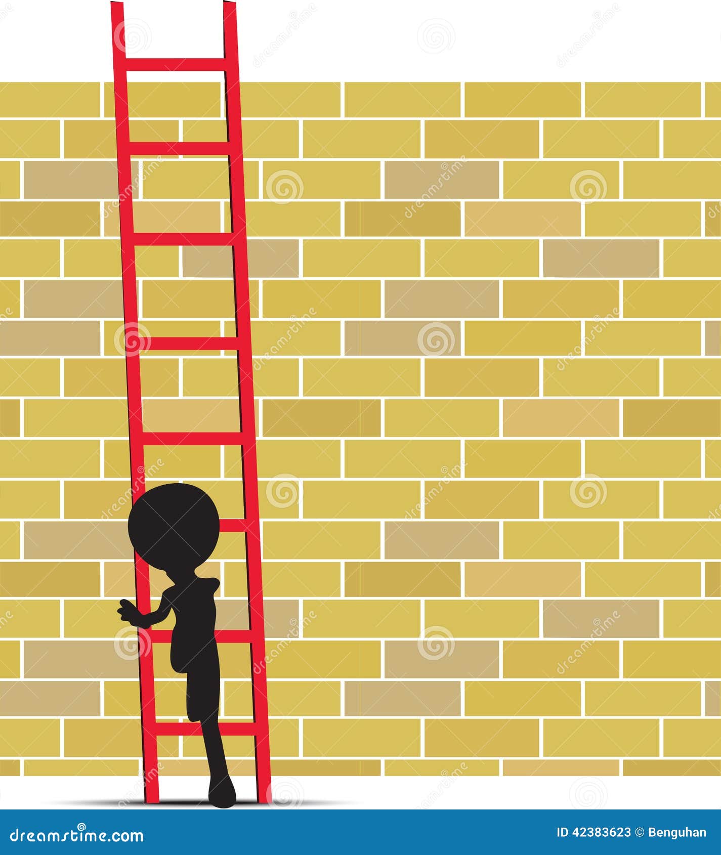 Man Climbs On Ladder Through Fence Royalty-Free Stock Photo ...