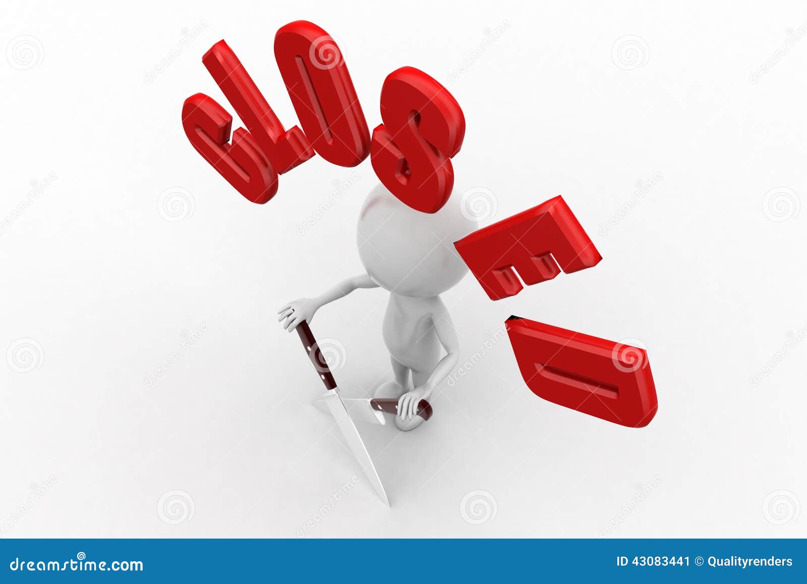 3D man closed stock illustration. Illustration of closed - 43083441