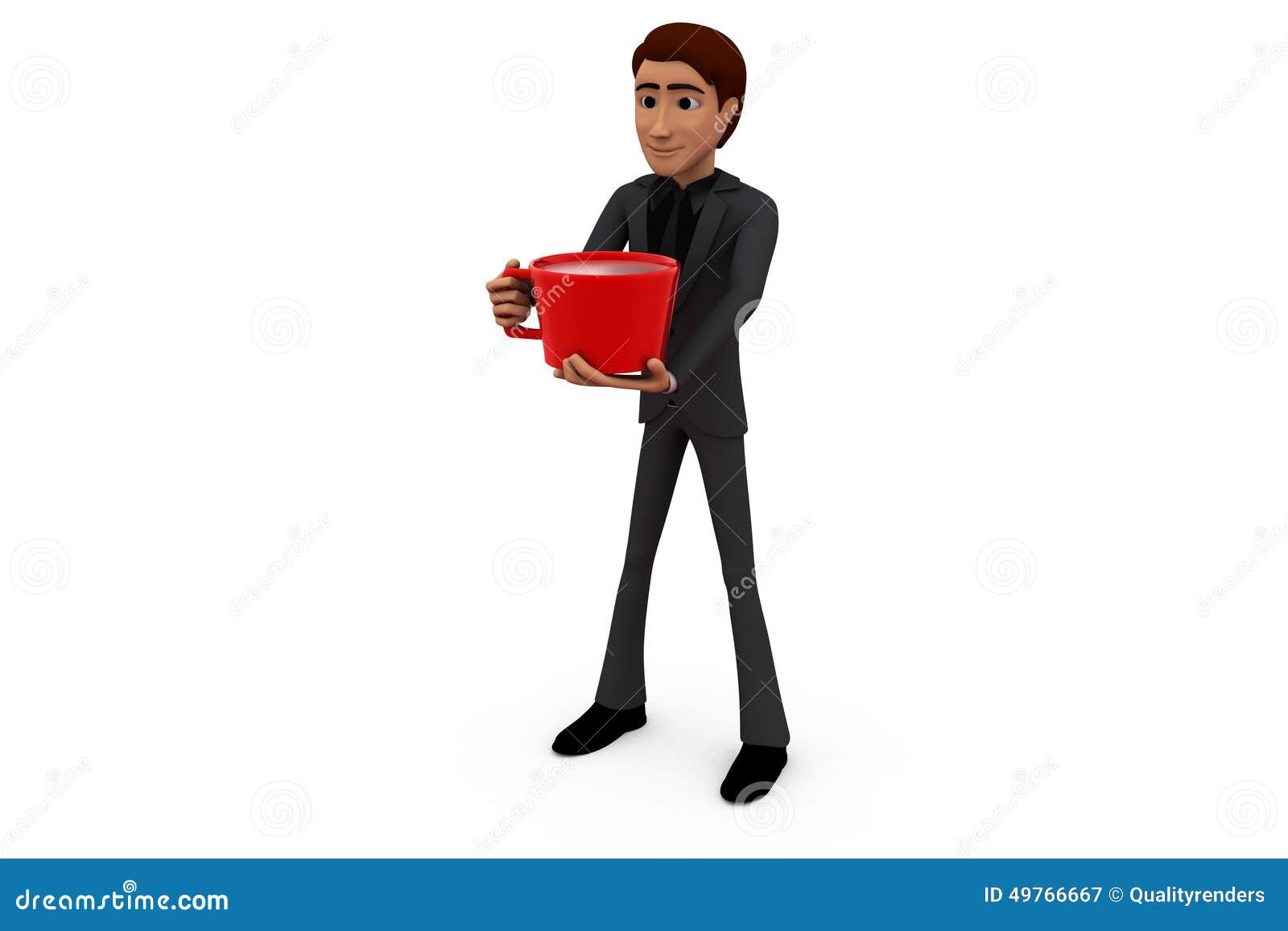 3d man coffee cup concept stock illustration. Illustration of right ...
