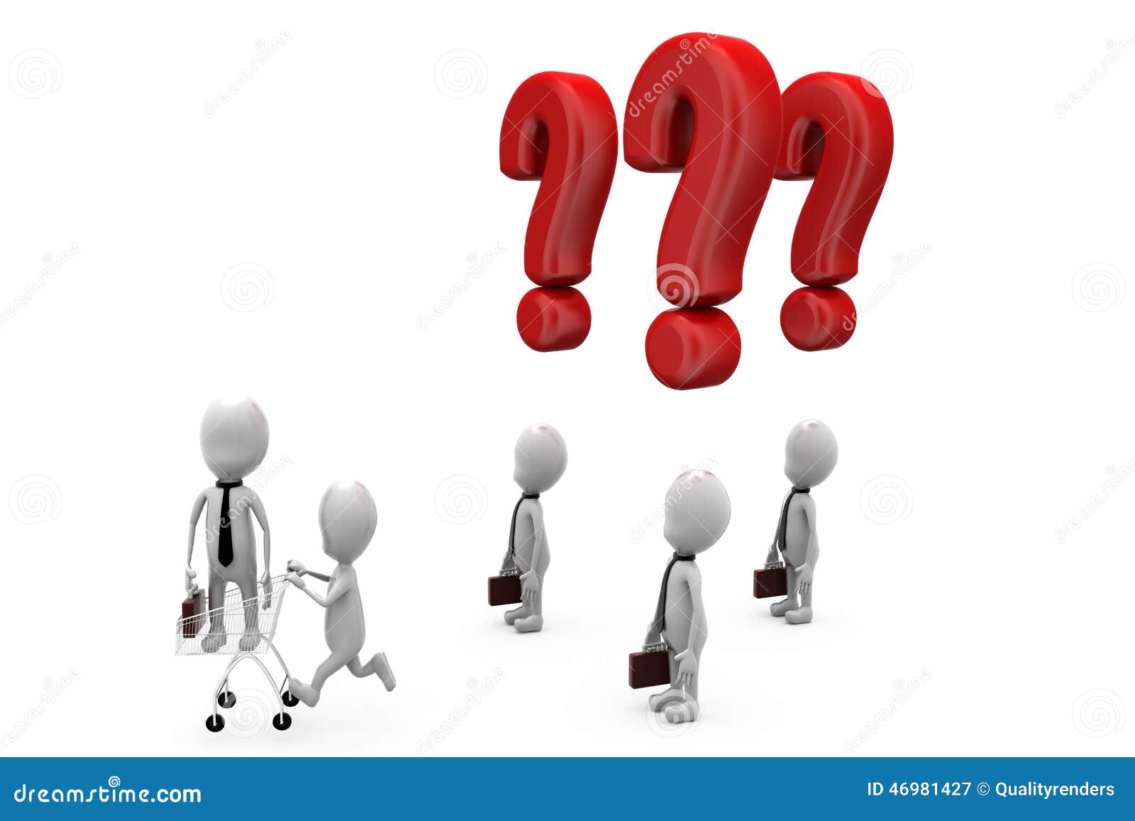 3d Man Confused Men Concept Stock Illustration - Illustration of icon ...