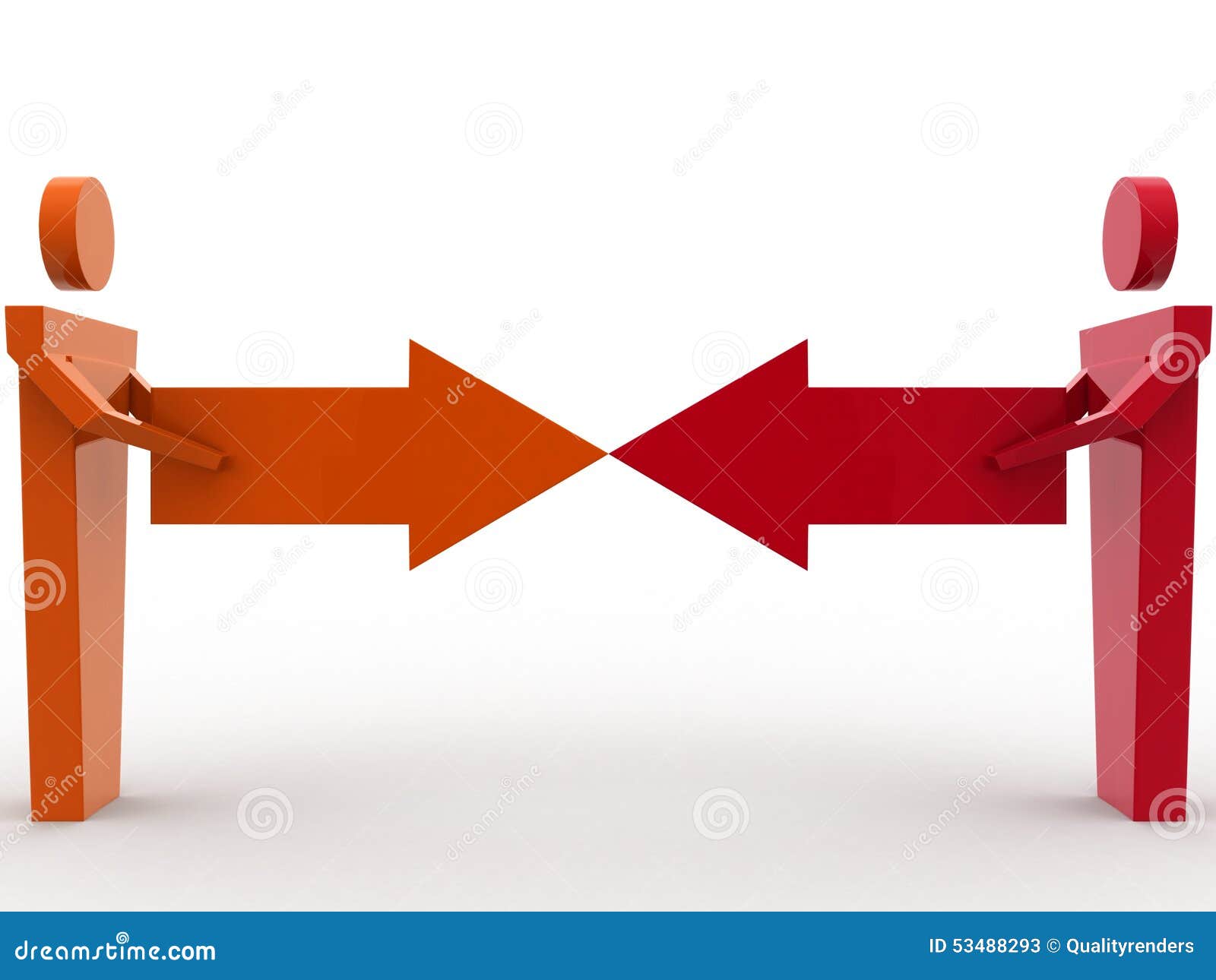 3d Man Connect Two Arrows Concept Stock Illustration - Illustration of ...