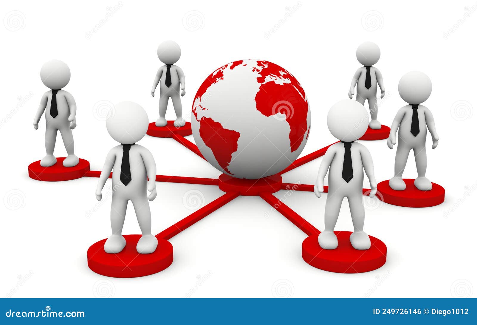 3d Man Connected World Corporate Stock Illustration - Illustration of ...