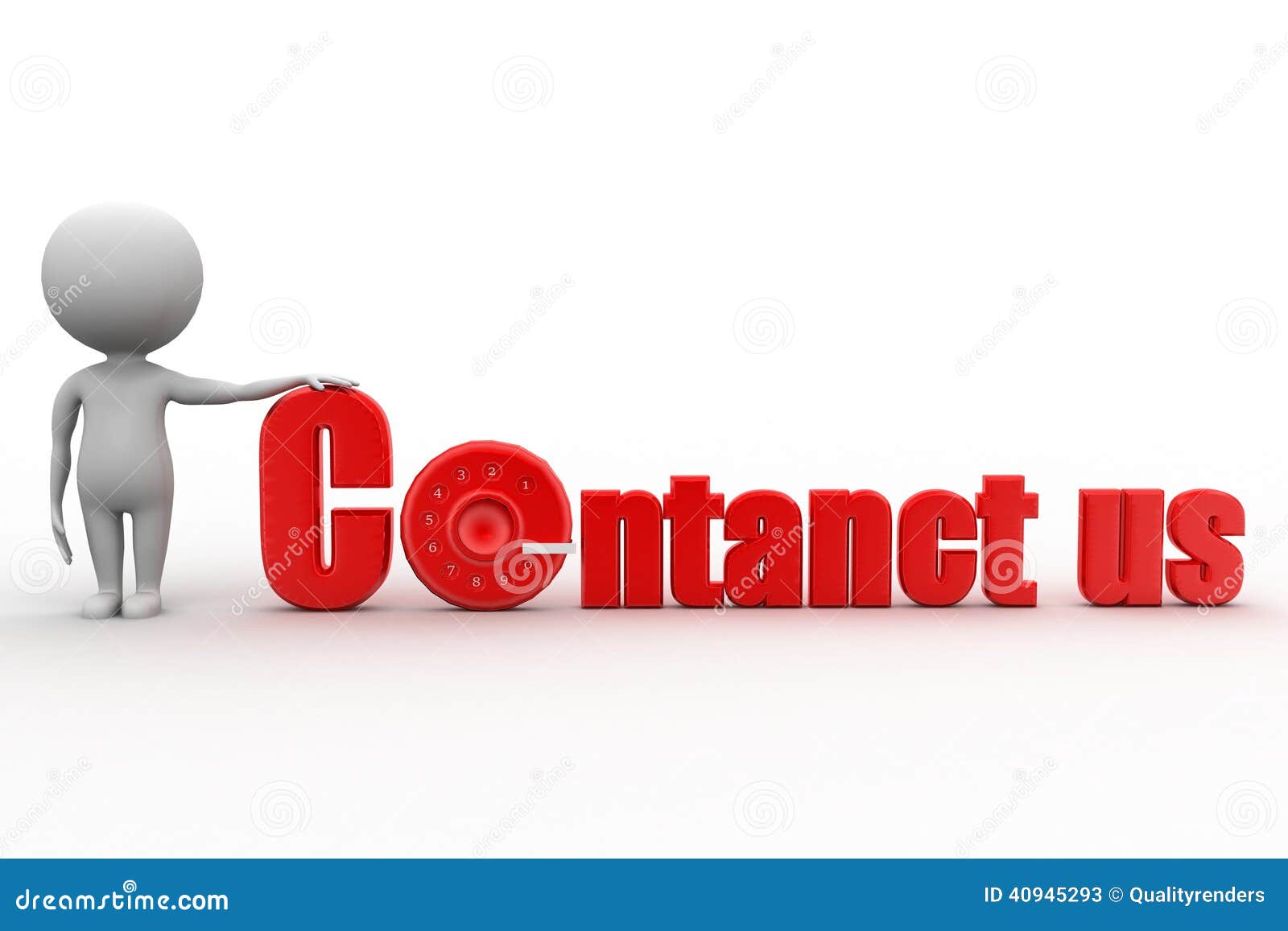 3d man with contact us stock illustration. Illustration of background ...