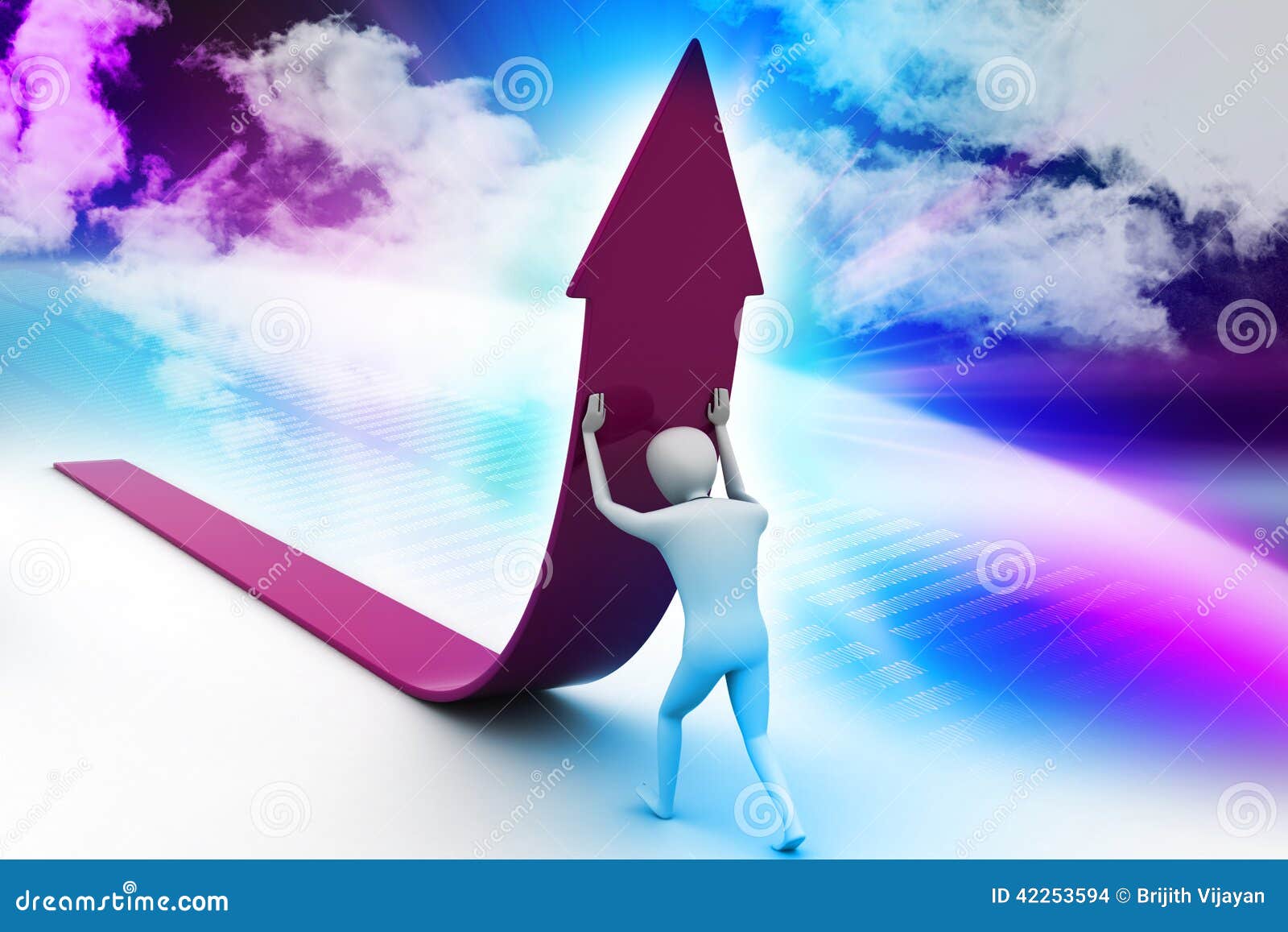 3d man create sales growth stock illustration. Illustration of success ...