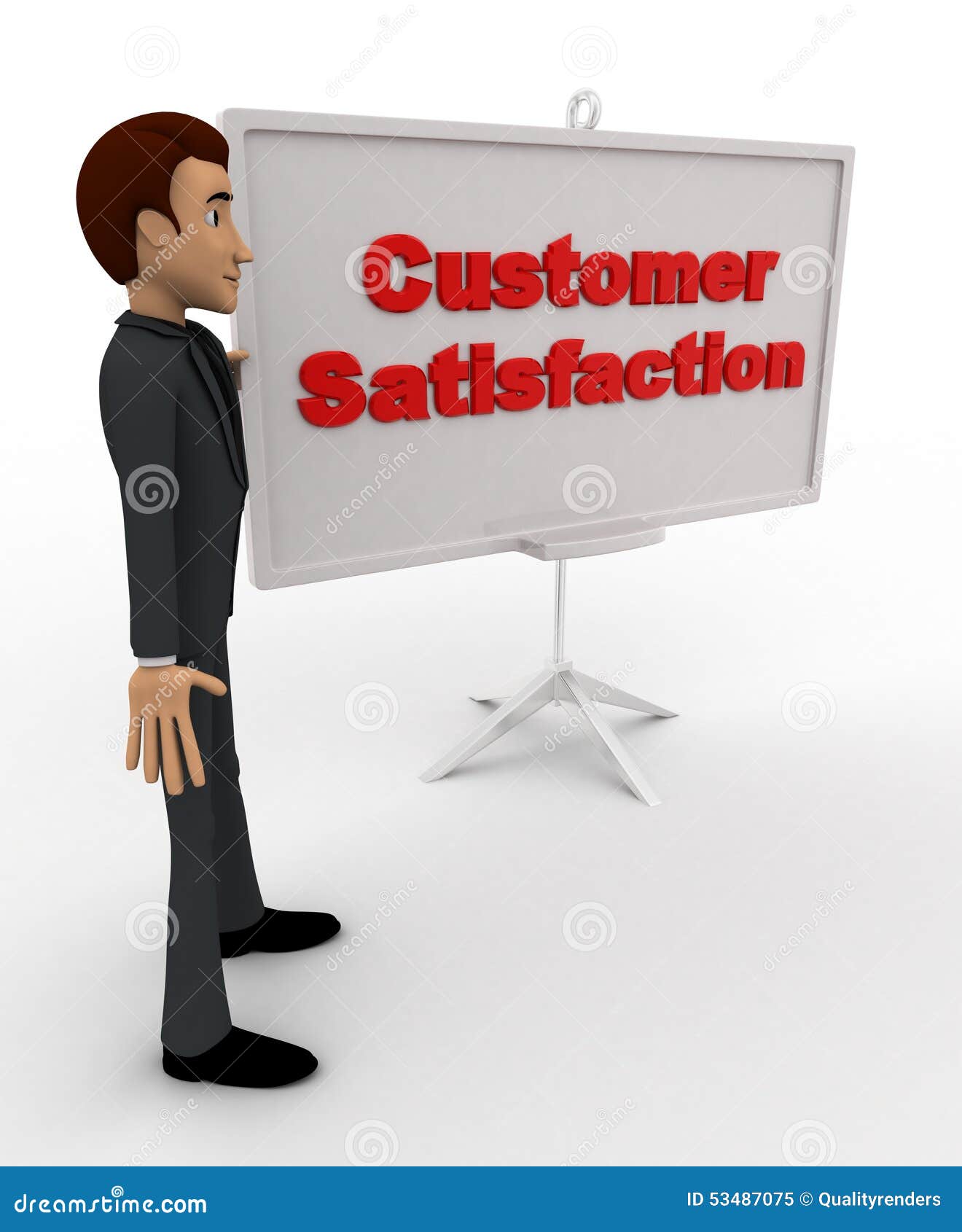 Royalty Free Stock Photo: 3d man with customer satisfaction sign board ...