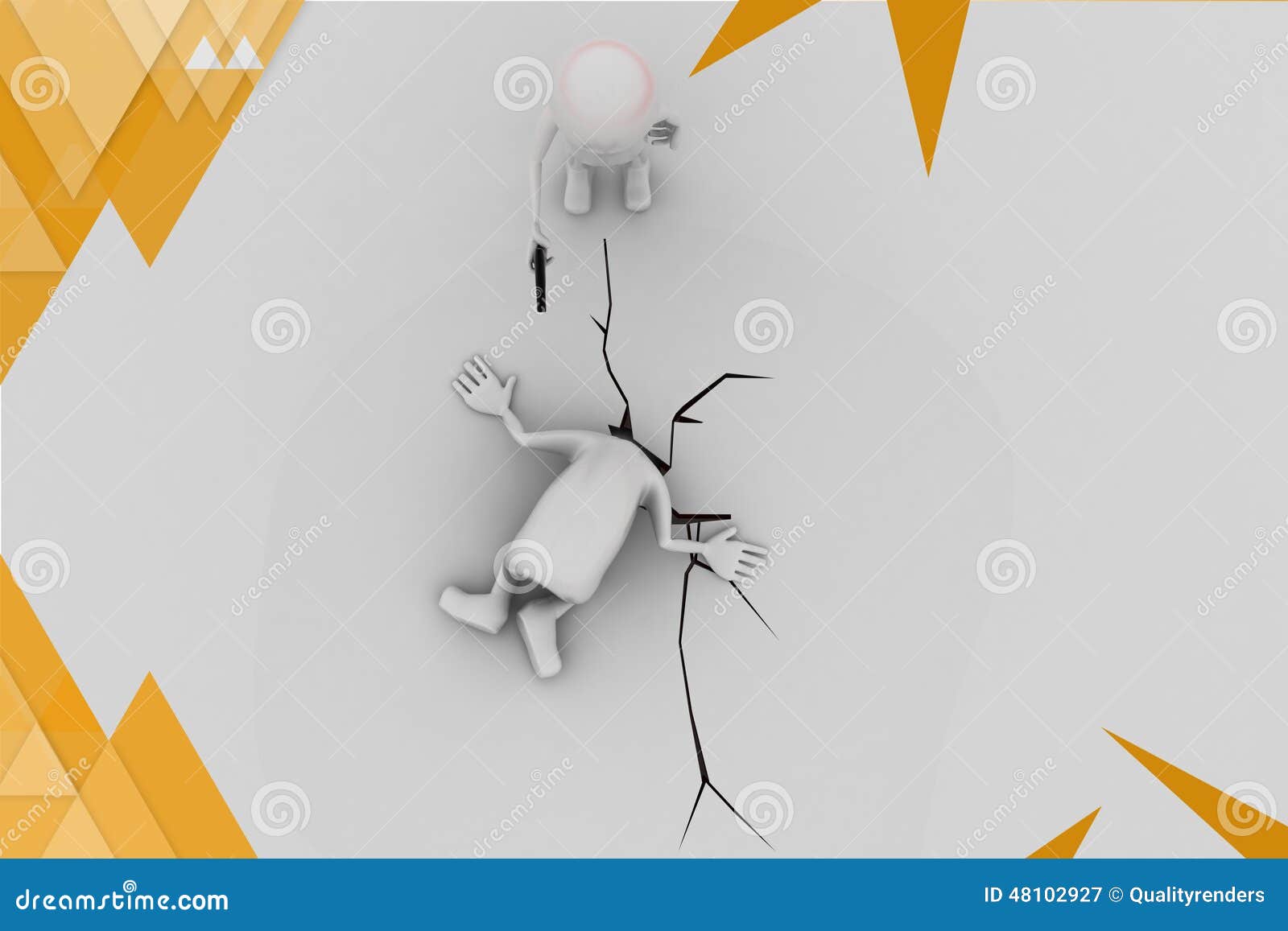 3d Man Difficult Situation Illustration Stock Illustration ...