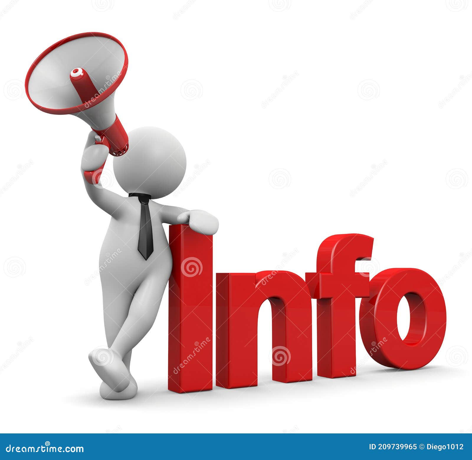 3d Man Divulging Information with Megaphone Stock Illustration ...