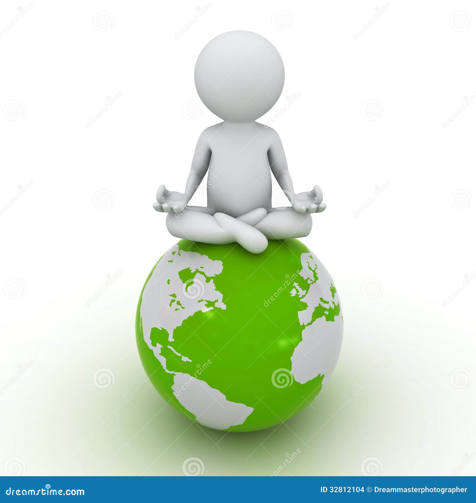 3d Man Doing Meditation on Green Globe Stock Illustration ... 3d Man Doing Meditation on Green Globe Stock Illustration ...