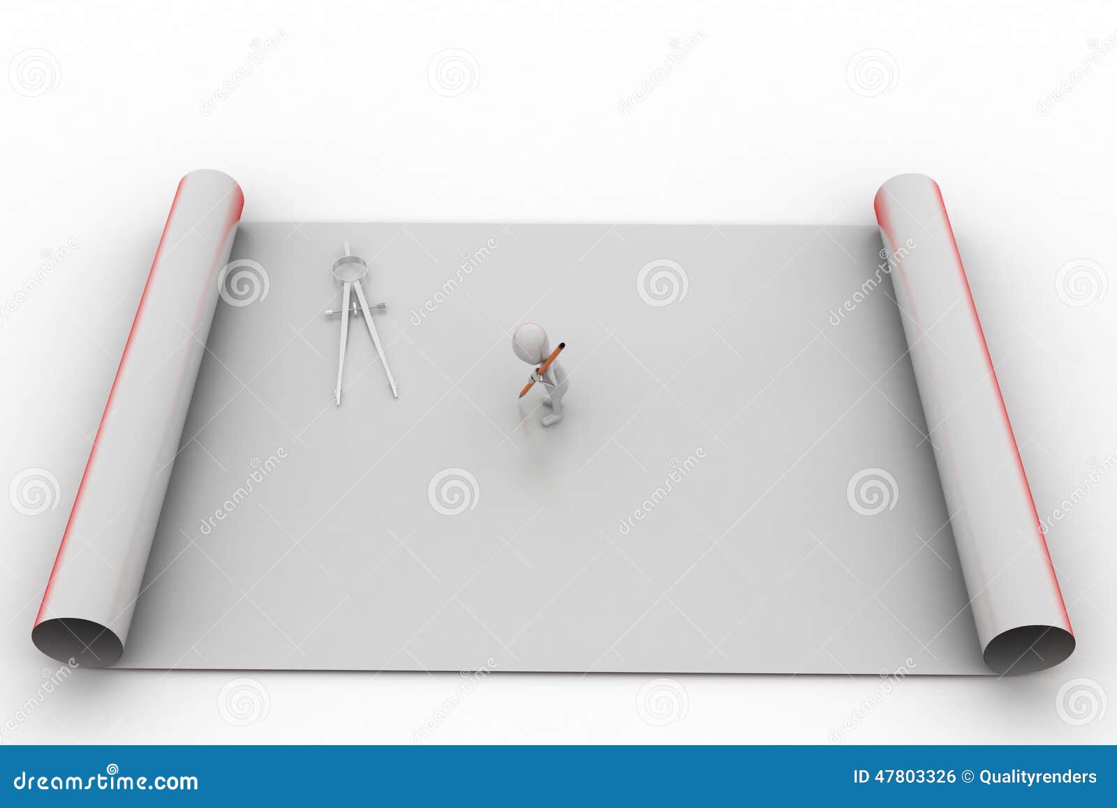 3d Man Draw On Paper Concept Stock Illustration - Illustration of ...