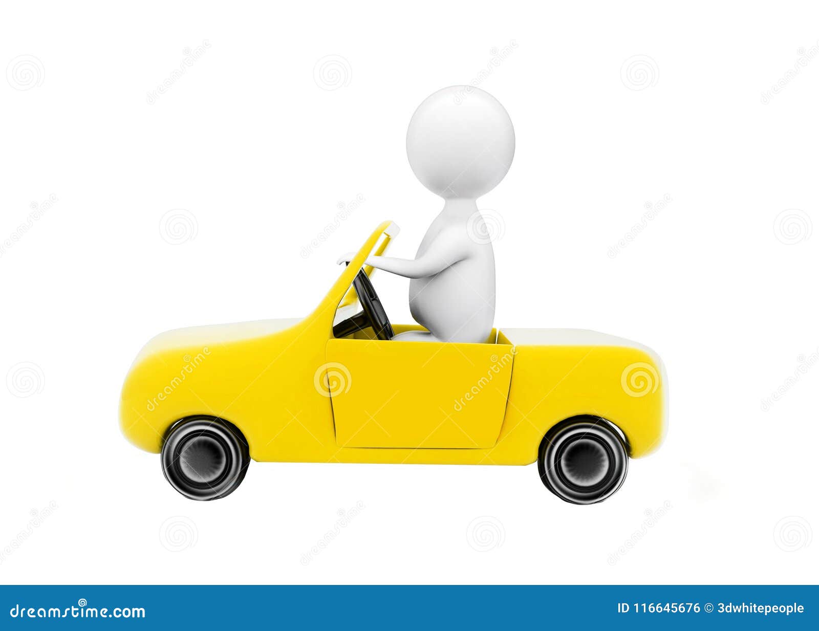 3d Man Driving a Car Concept Stock Illustration - Illustration of ...