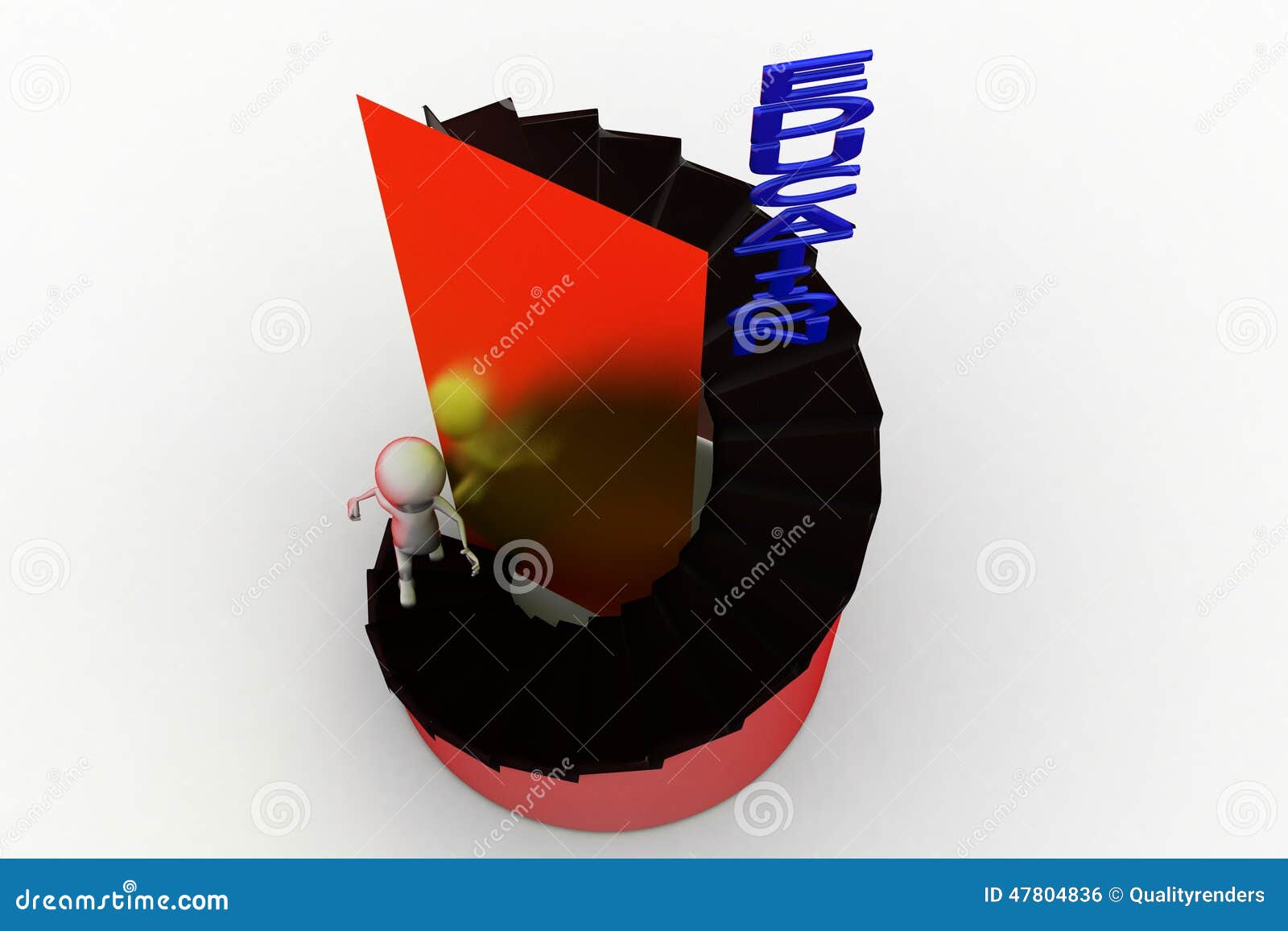 3d Man Education Staits Concept Stock Illustration - Illustration of ...