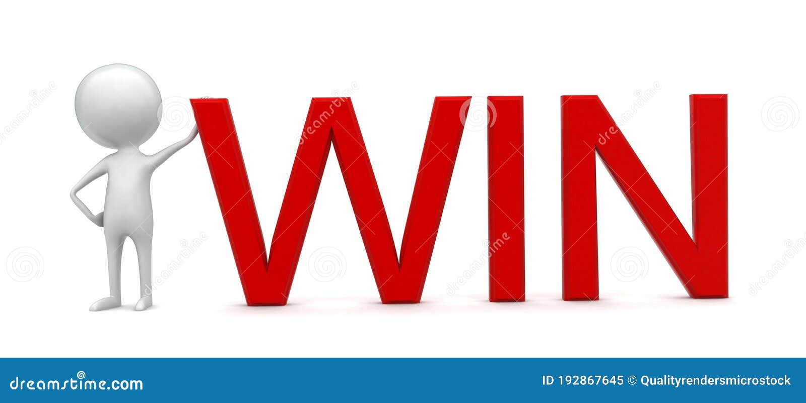 3d man en win concept stock illustratie. Illustration of begrip - 192867645