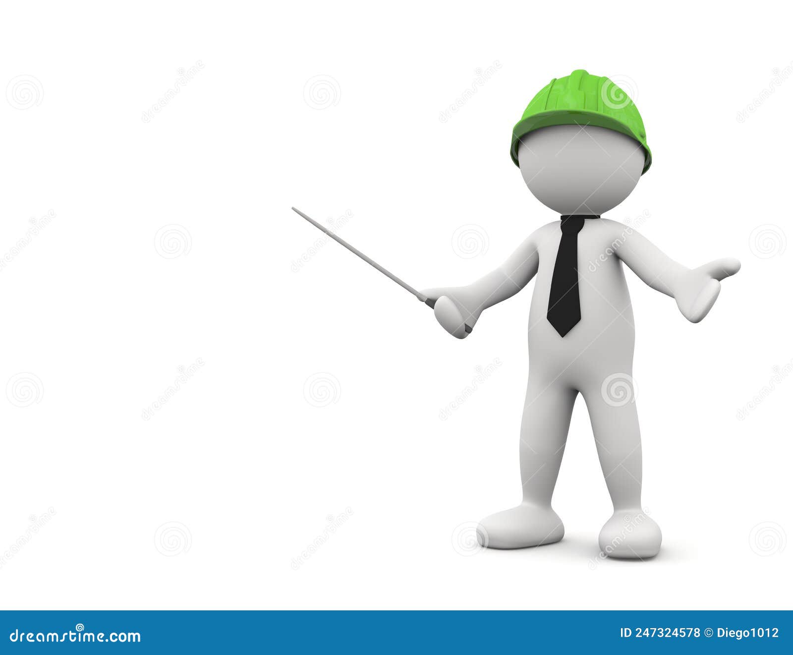 Engineer Pointing At A Glowing Question Mark And Waving His Hand ...