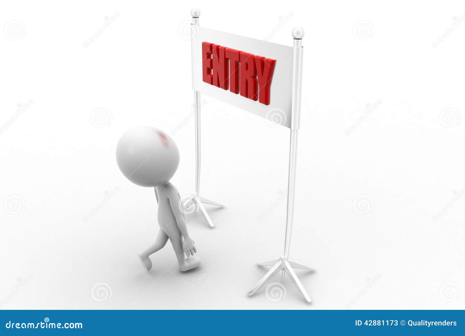 3d man entry stock illustration. Illustration of concept - 42881173