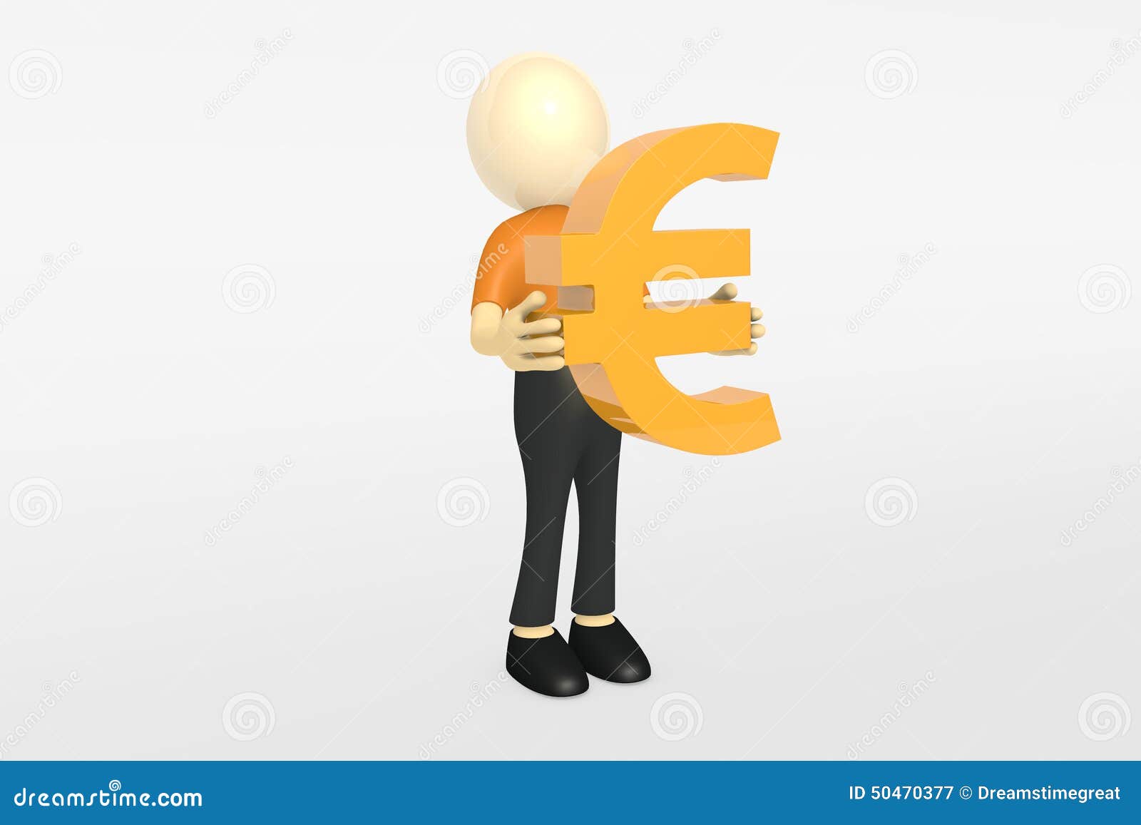 3d man with euro sign stock illustration. Illustration of account ...