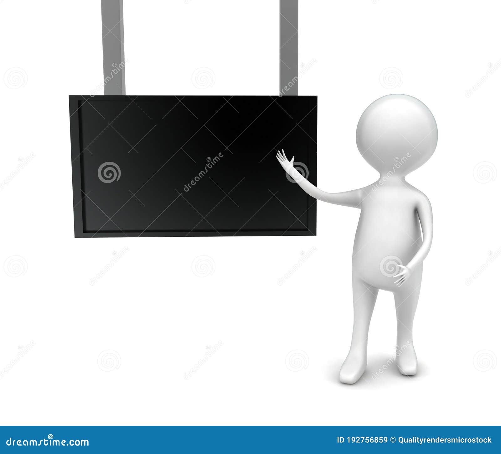 3d Man Explaining with the Help of a Board Concept Stock Illustration ...