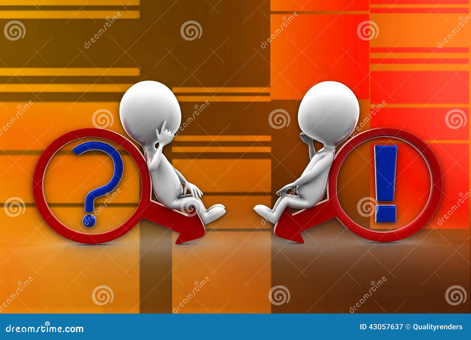 3d Man Explains One Man - the Other Do Not Understand Illustration ...