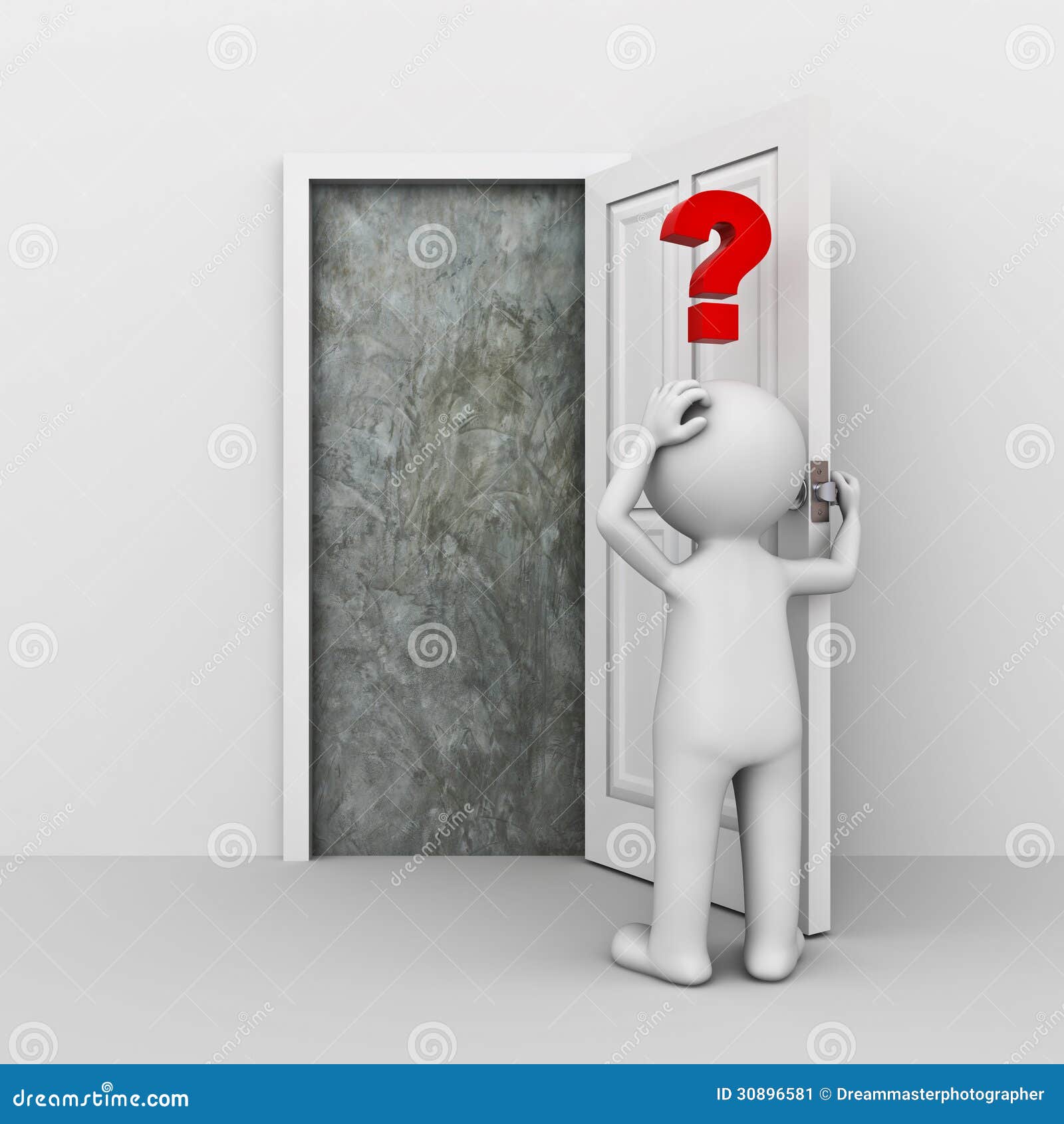 3D Man Facing Problem Concept Stock Illustration - Illustration of ...