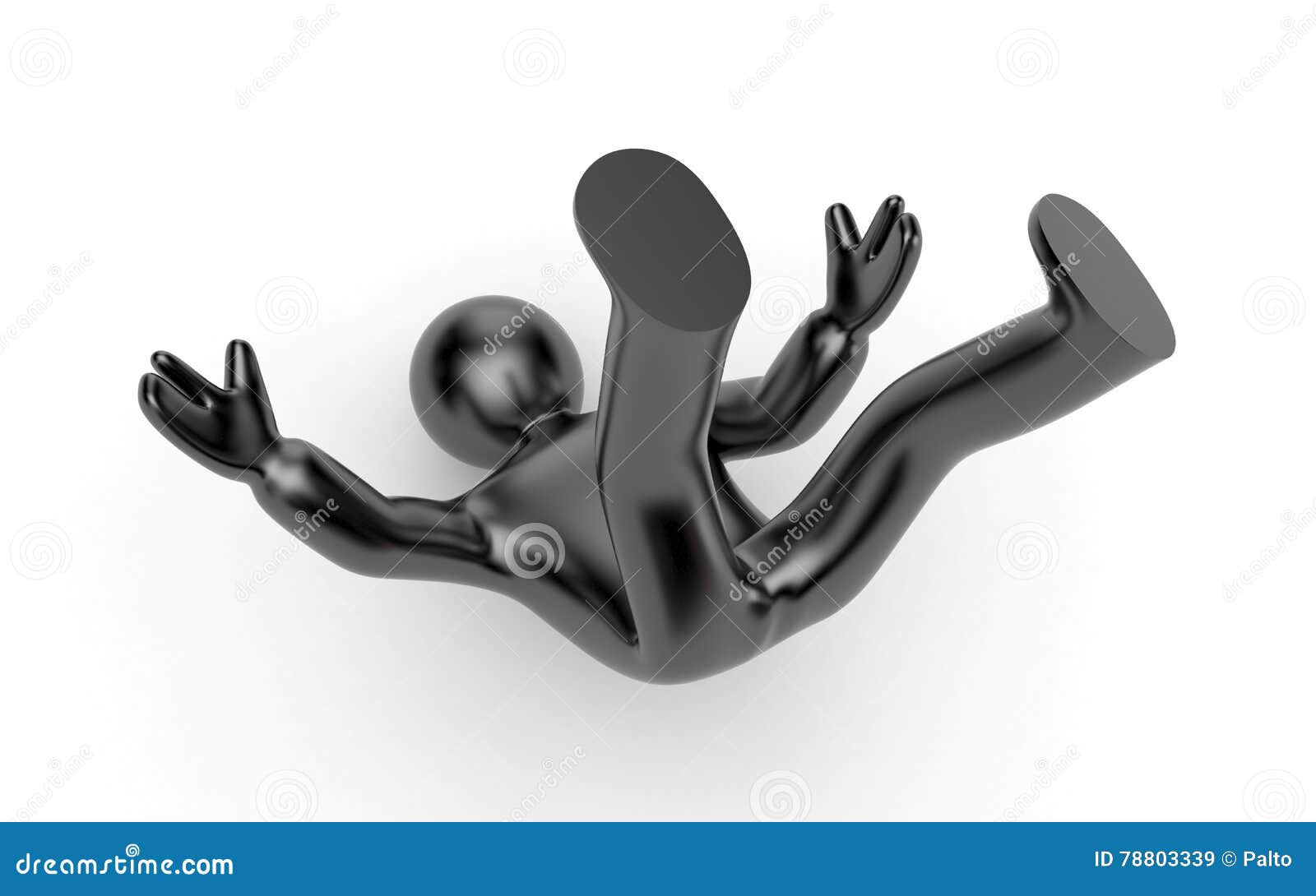 3d Man Falling on the Ground Stock Illustration - Illustration of break ...