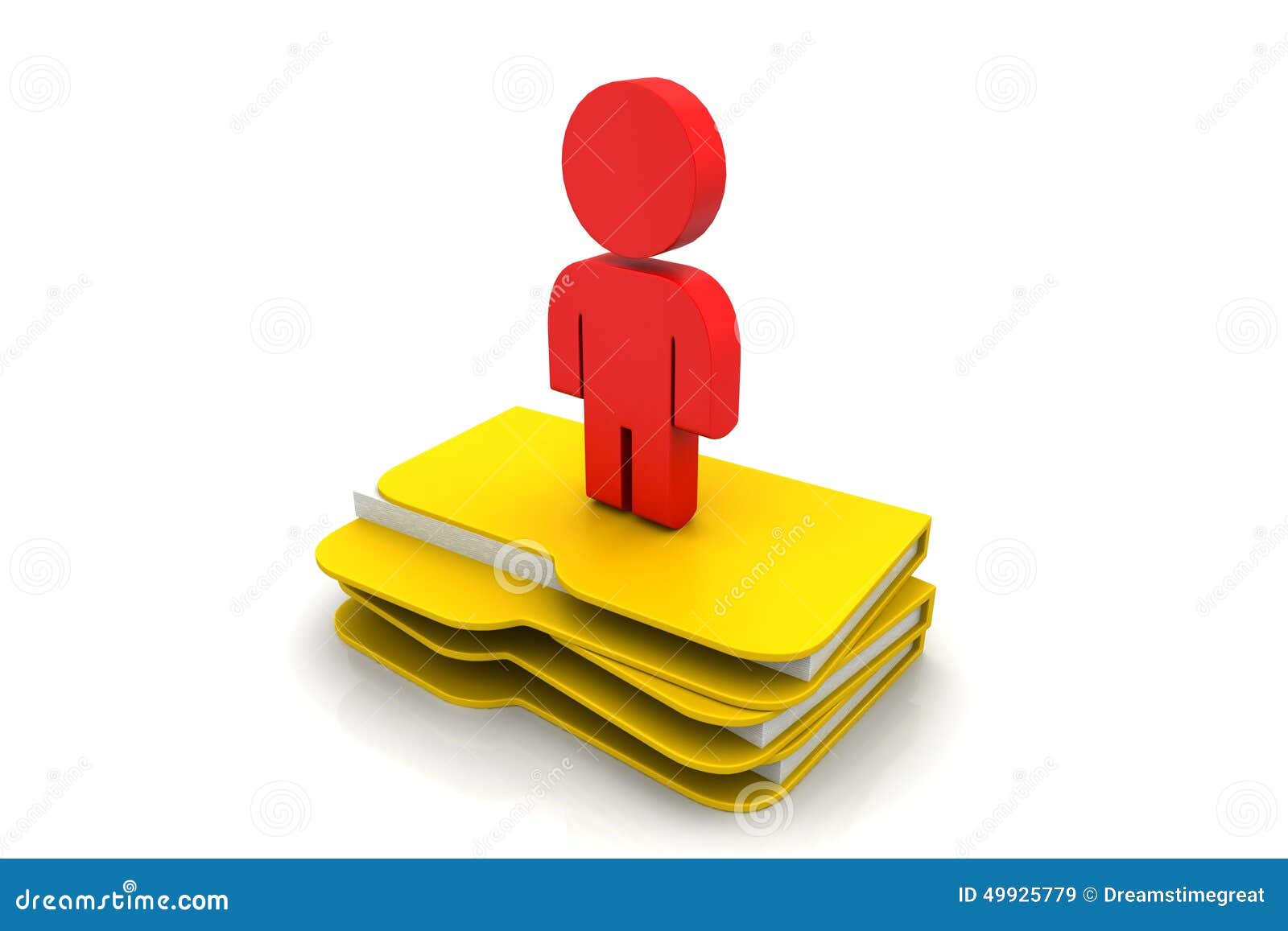 3d man with file folder stock illustration. Illustration of ...