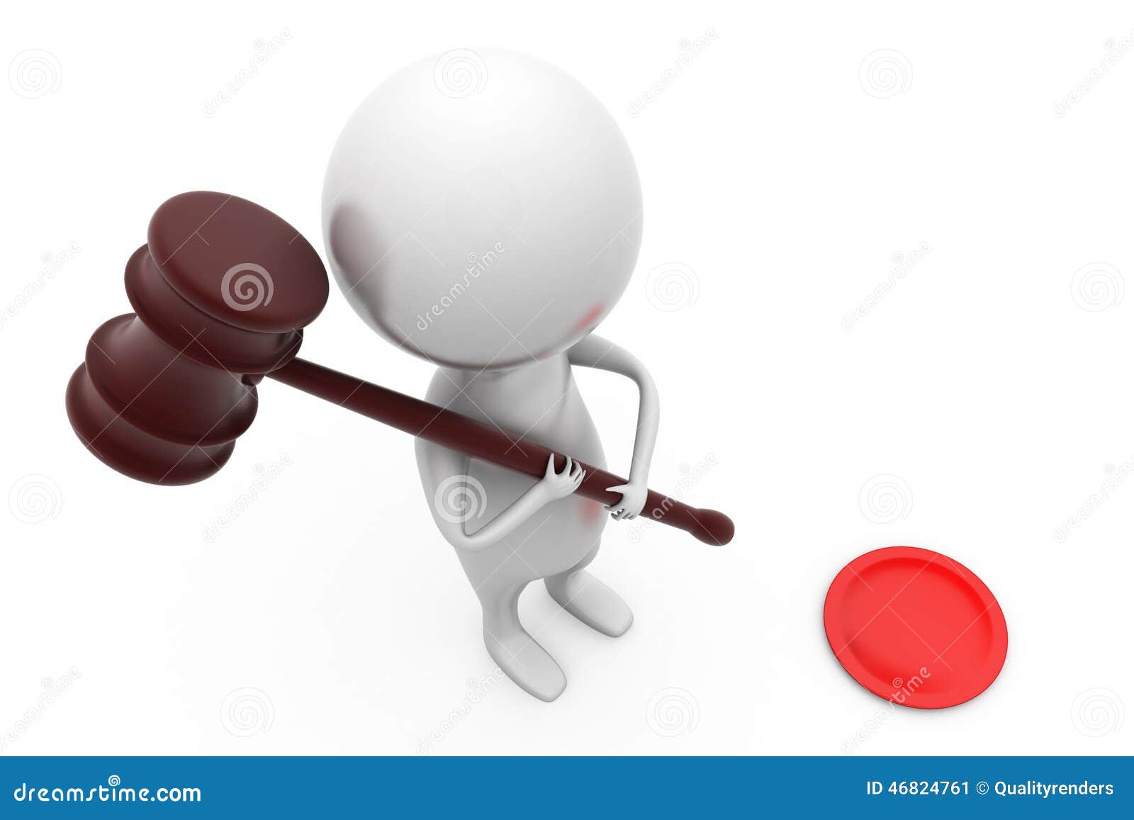 3d man with gavel concept stock illustration. Illustration of business ...