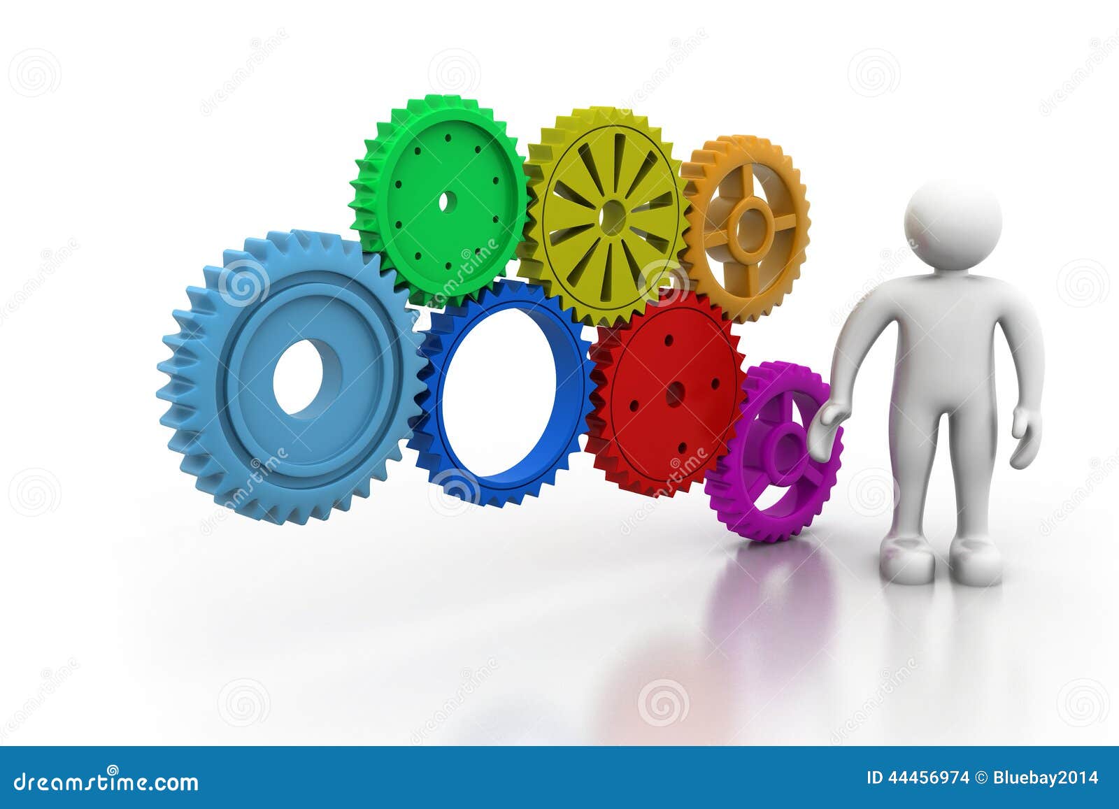 3d Man With Gear Mechanism Royalty-Free Stock Image | CartoonDealer.com ...