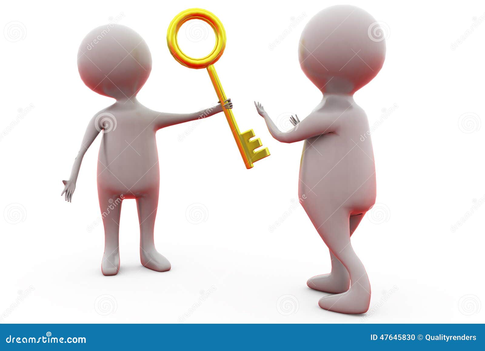 3d man giving key concept stock illustration. Illustration of white ...