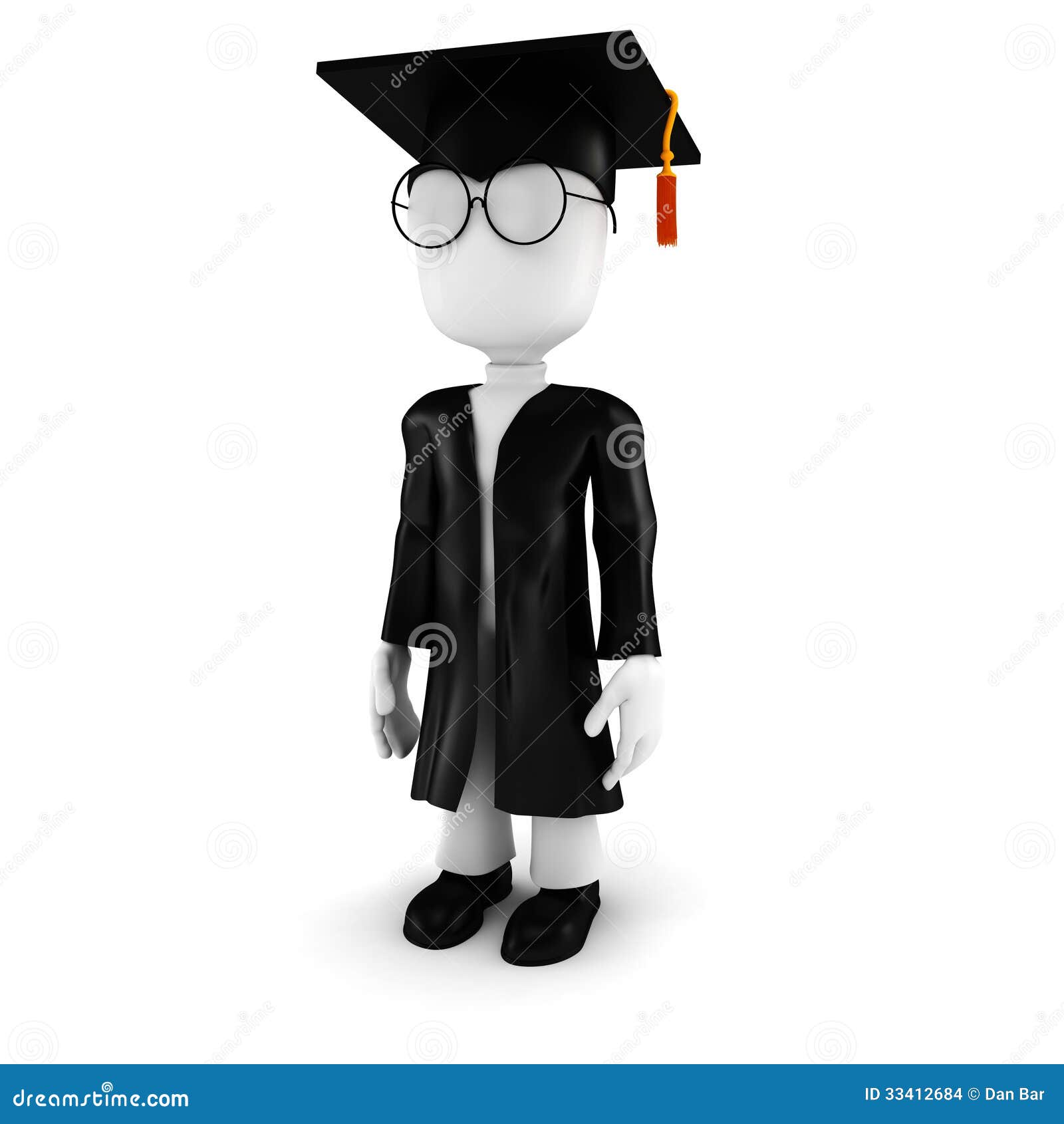 3d man graduate student stock illustration. Illustration of human ...