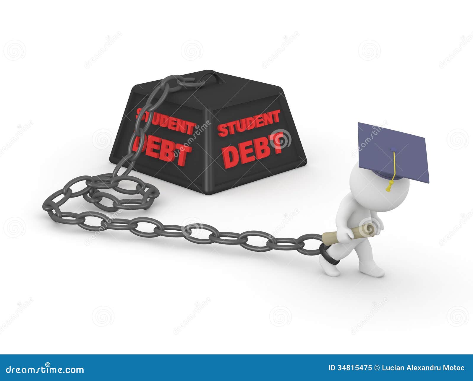 Student Debt. Concept Education And Slavery. Student Silhouettes Stock ...