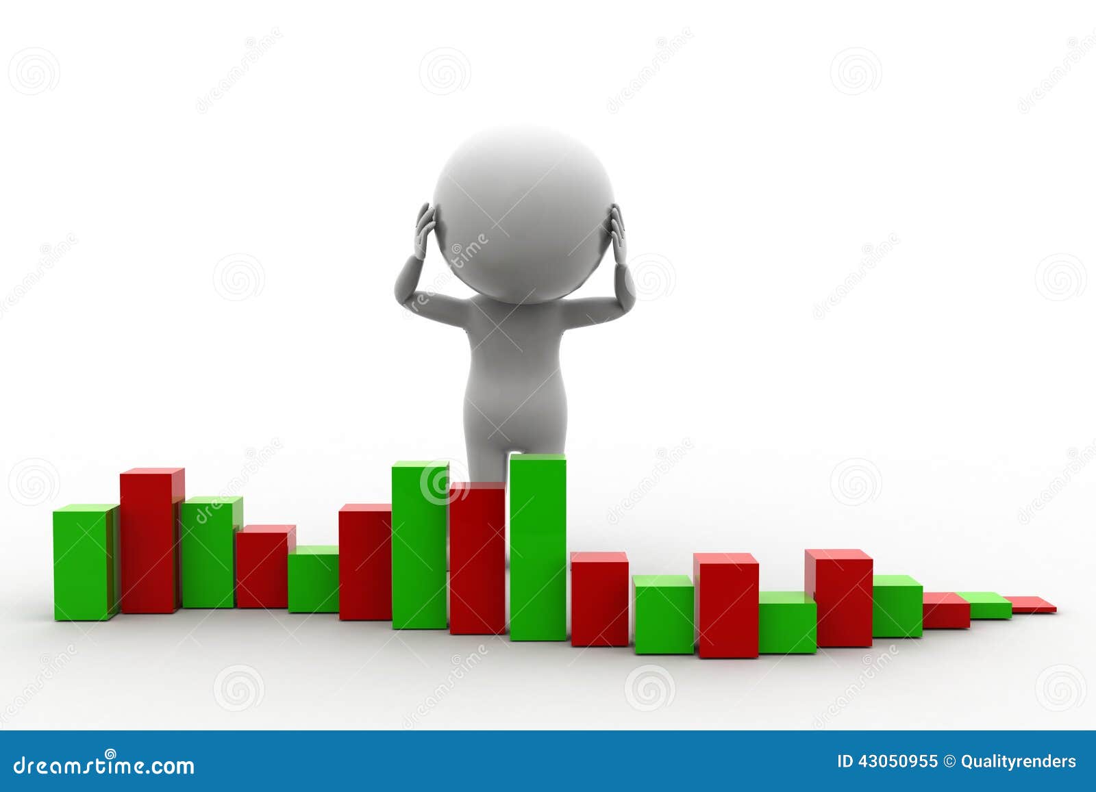 3d man graph concept stock illustration. Illustration of growth - 43050955