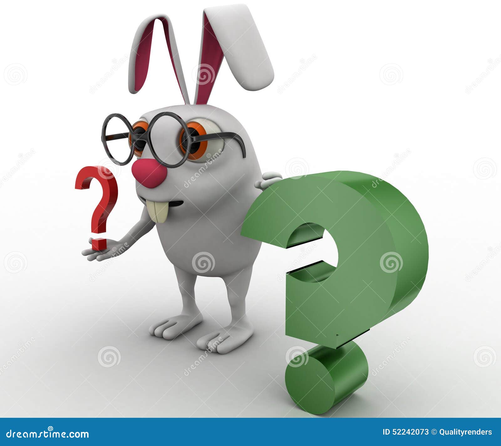 3d Man with Green and Red Question Mark Concept Stock Illustration ...